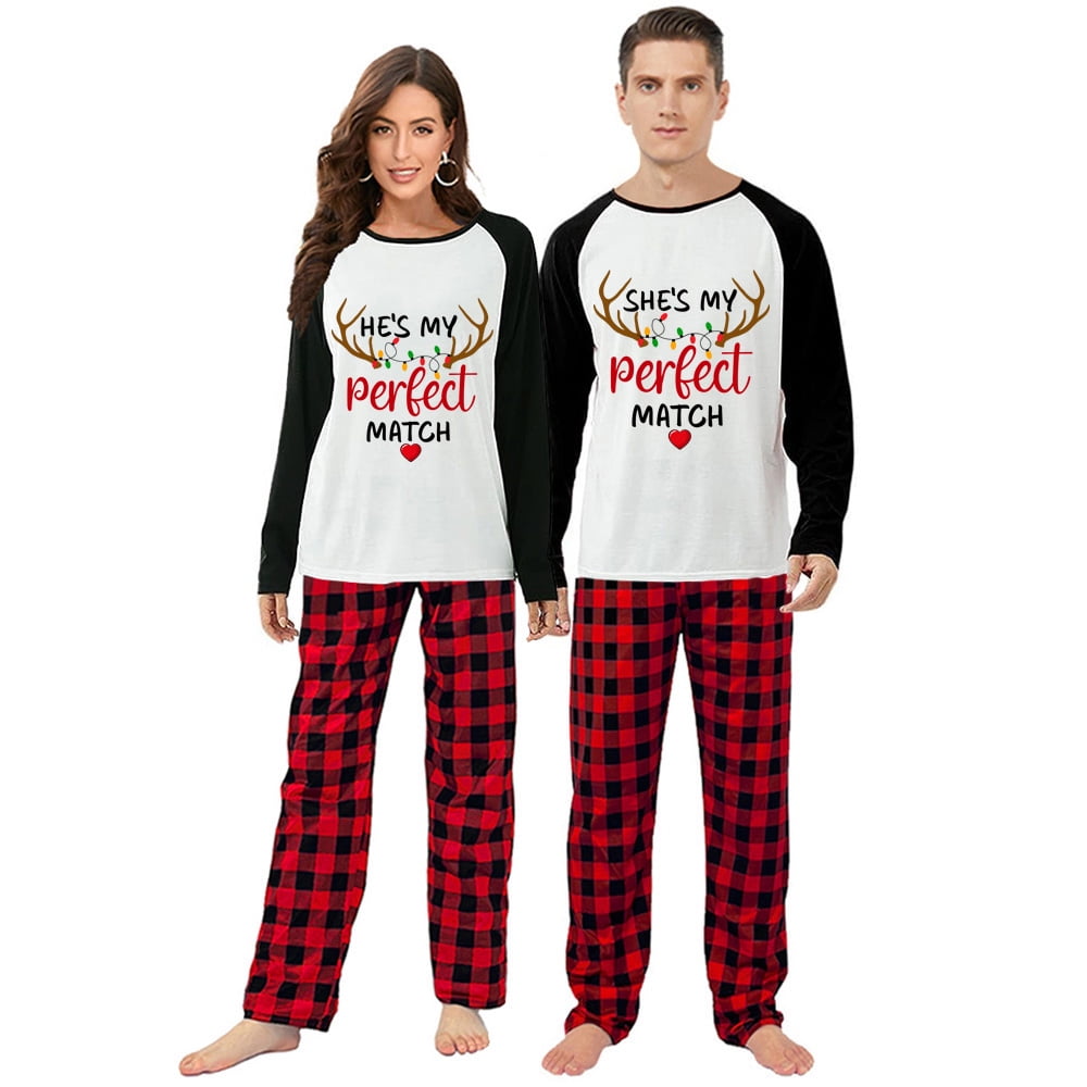 Ihaphap Couple Matching Christmas Pajama She's My Perfect Match Pajamas ...