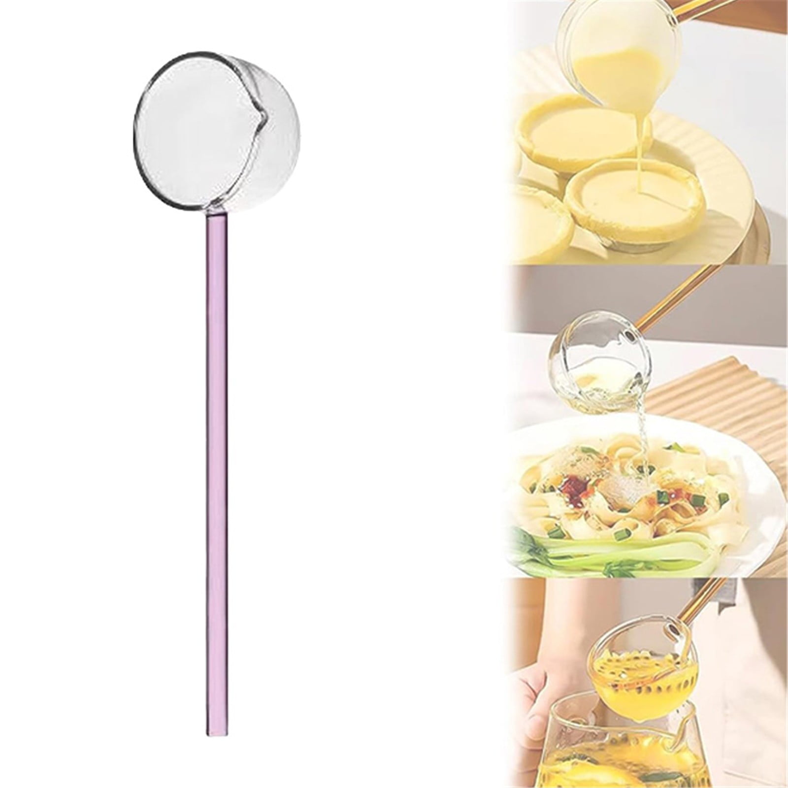 Iheaun Clear Glass Stirring Spoons Transparent Crystal Teaspoons Milk ...