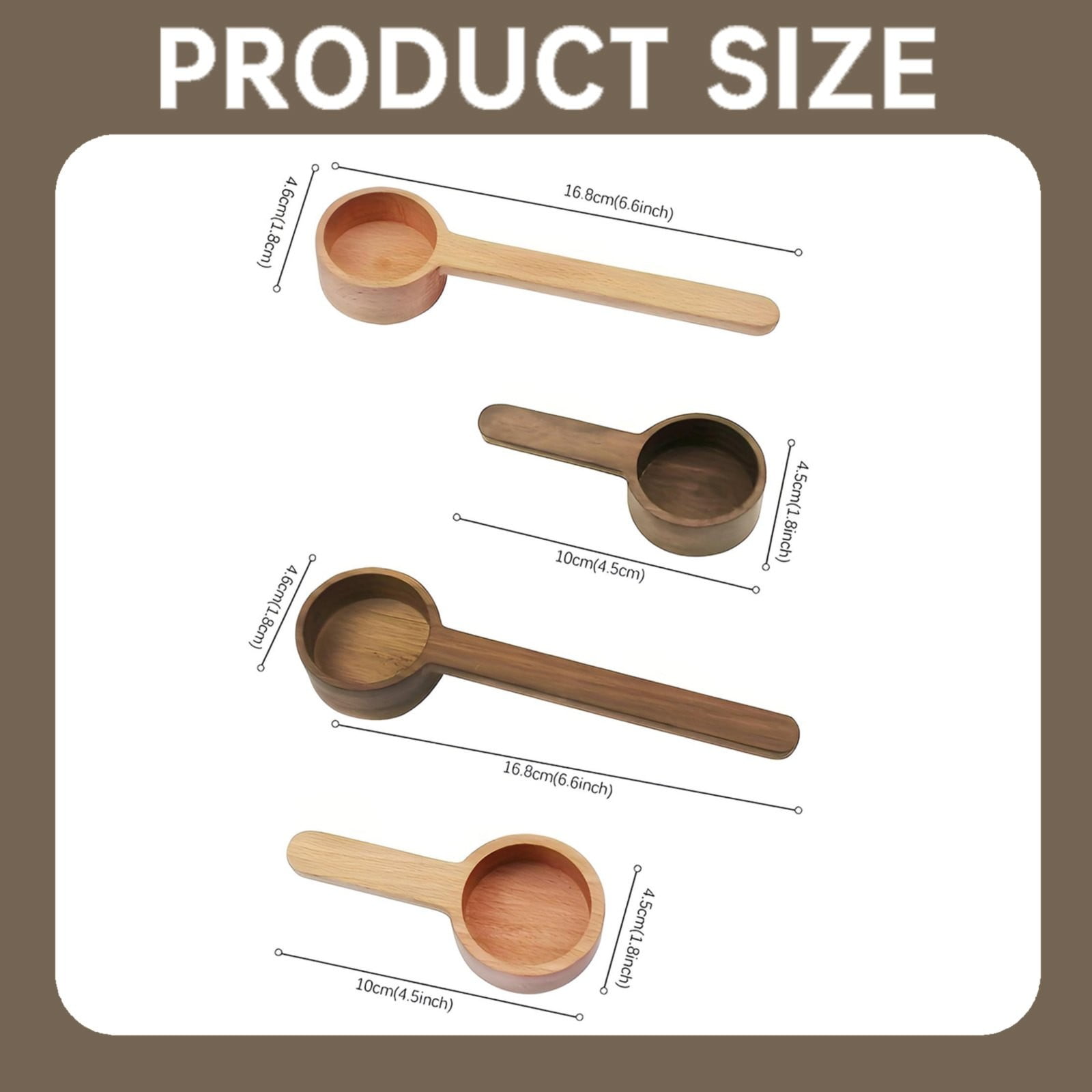 Iheaun Coffee Spoons, Wooden Tablespoon Scoop, Wooden Coffee Ground ...