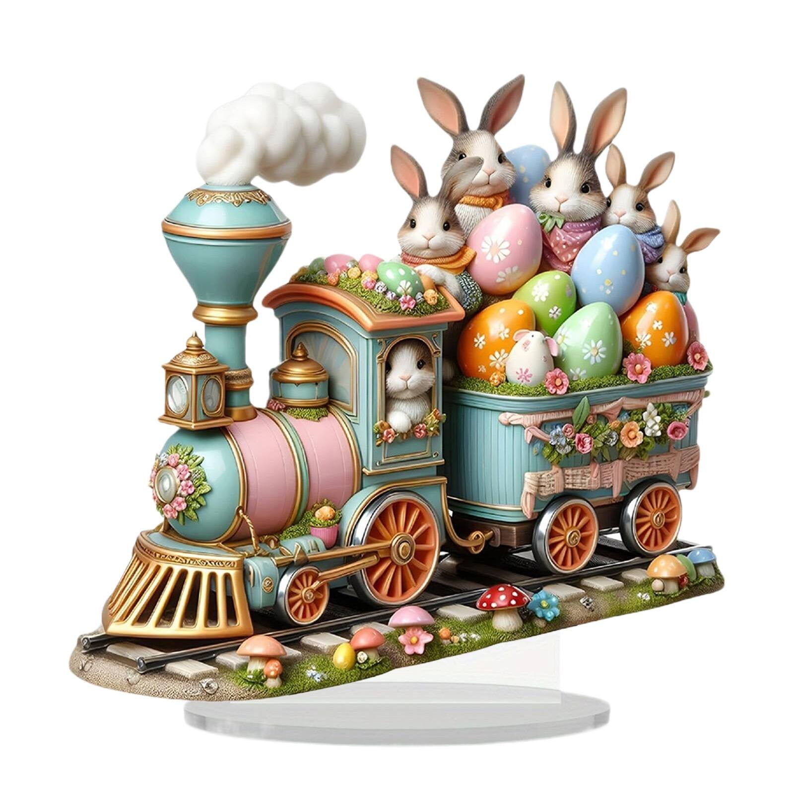 Iheaun Easter Bunny Decoration Easter Bunny Ornament 2D Acrylic Easter ...