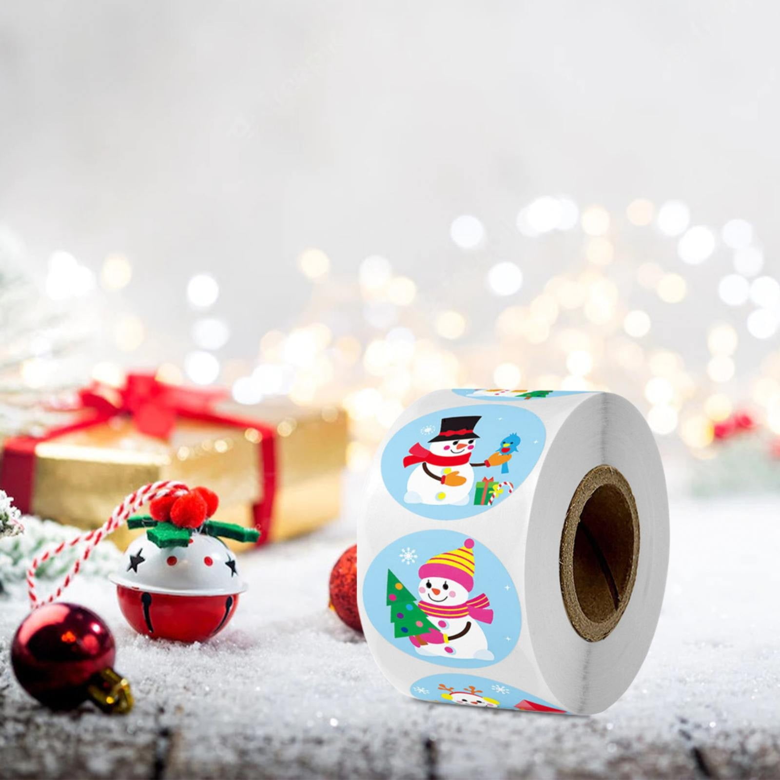 Iheaun Roll Gift Sticker Holiday Pack - 500 Festive Christmas Decor ...