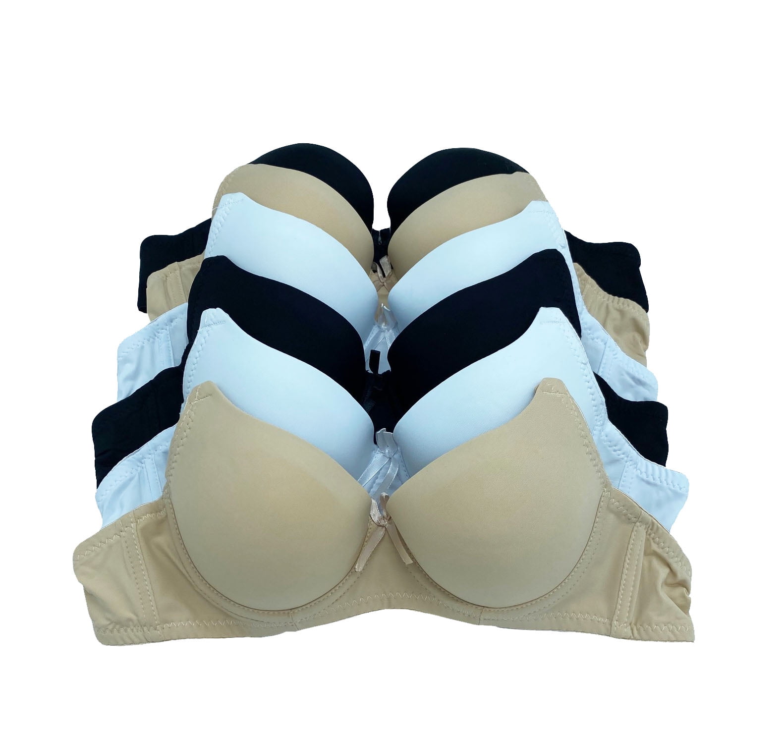 Iheyi 6 Packs Women Full Cup Regular Padded Everyday Wear 30A 32A 34A ...