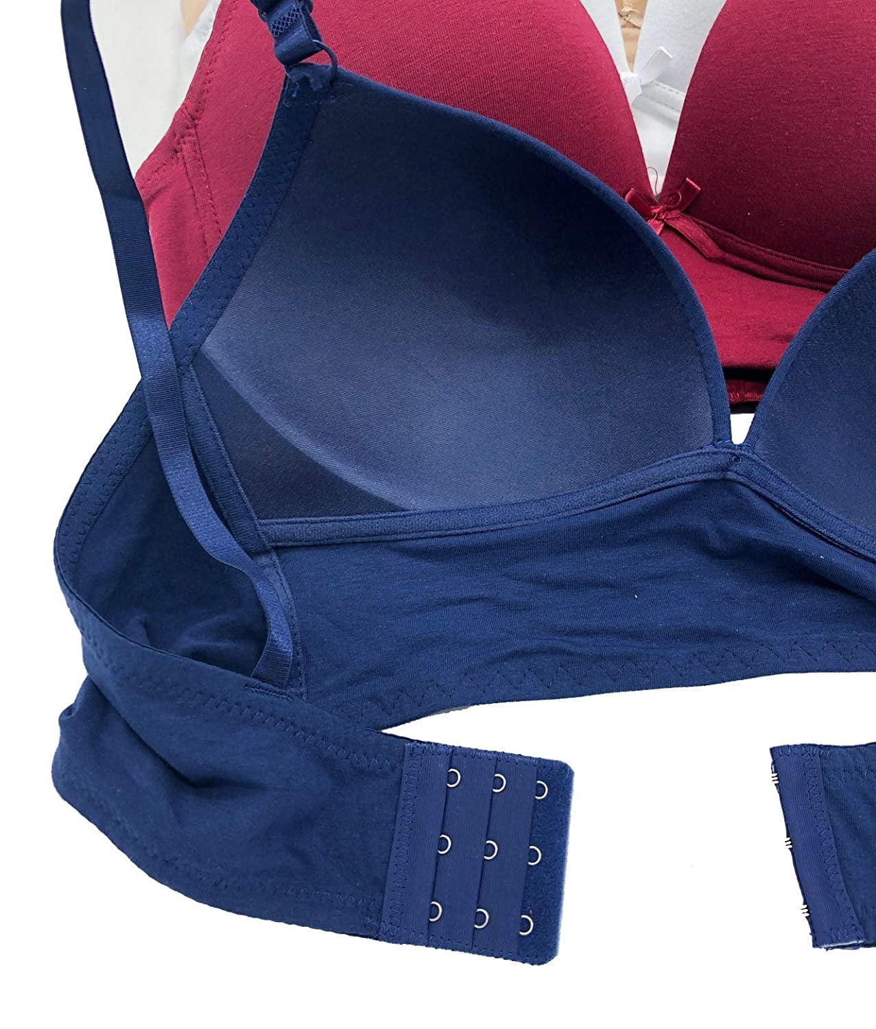 Iheyi 6 Pieces No Wire Full Cup Plain/Lace Light Padded Wire Free Bra A ...