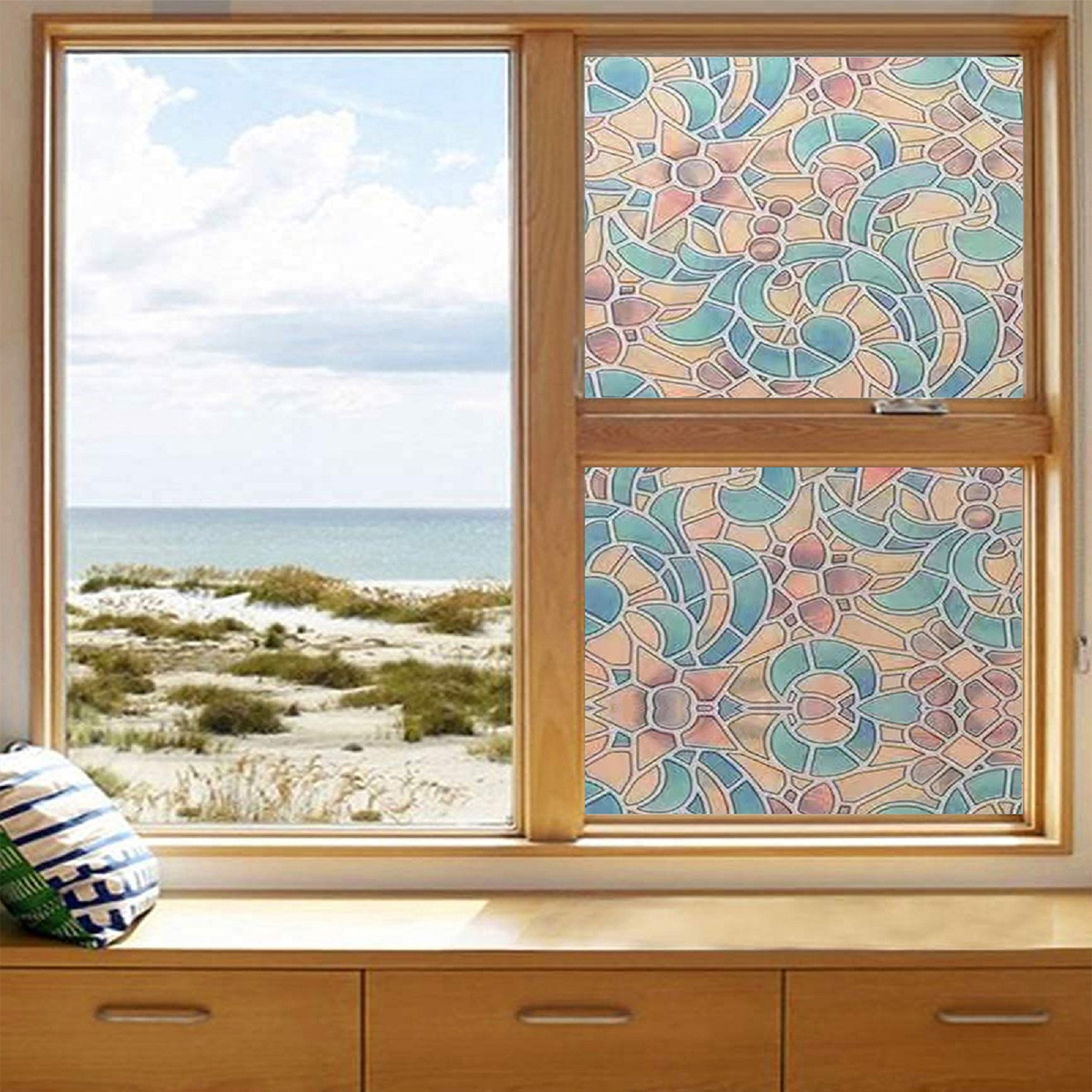 Ihgeha Backdrop Cubicle Decor Electrostatic Glass Stickers Glue Free ...