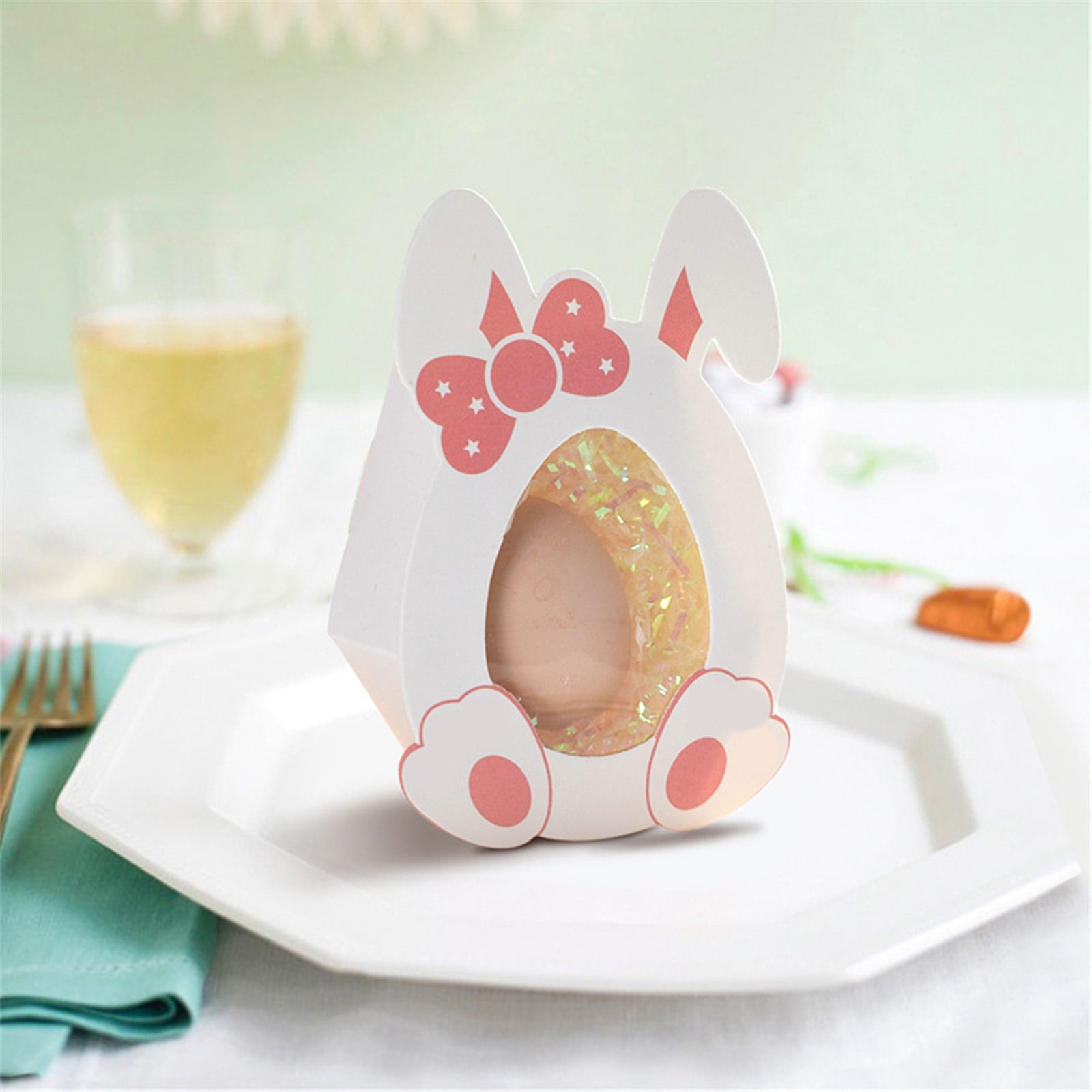 Ihgeha Home Decor 10x Easter Party Paper Box Rabbit Cartoon Transparent ...