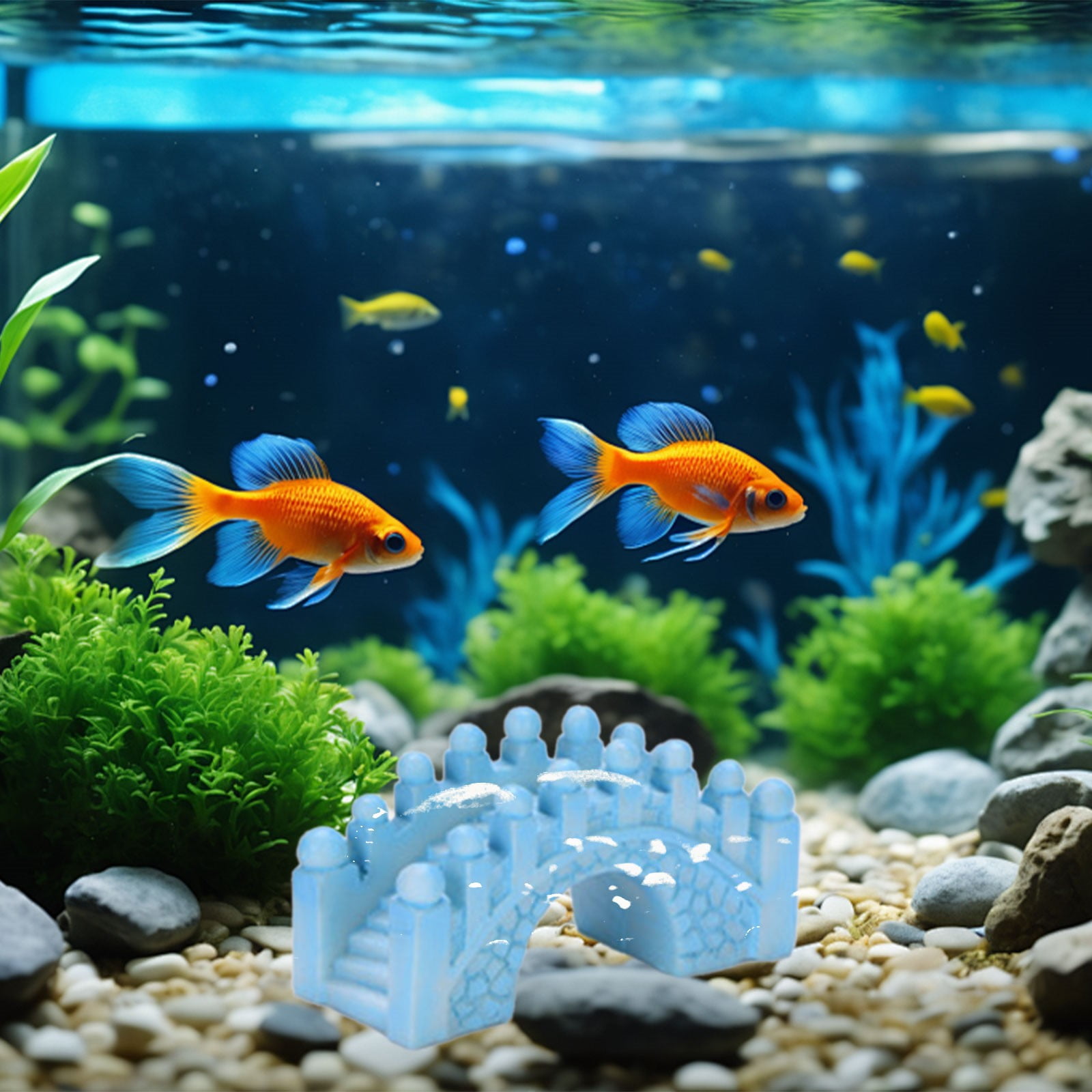 Ihgeha Mantle Decor Aquarium Decorations Resin Arch Bridge Building ...