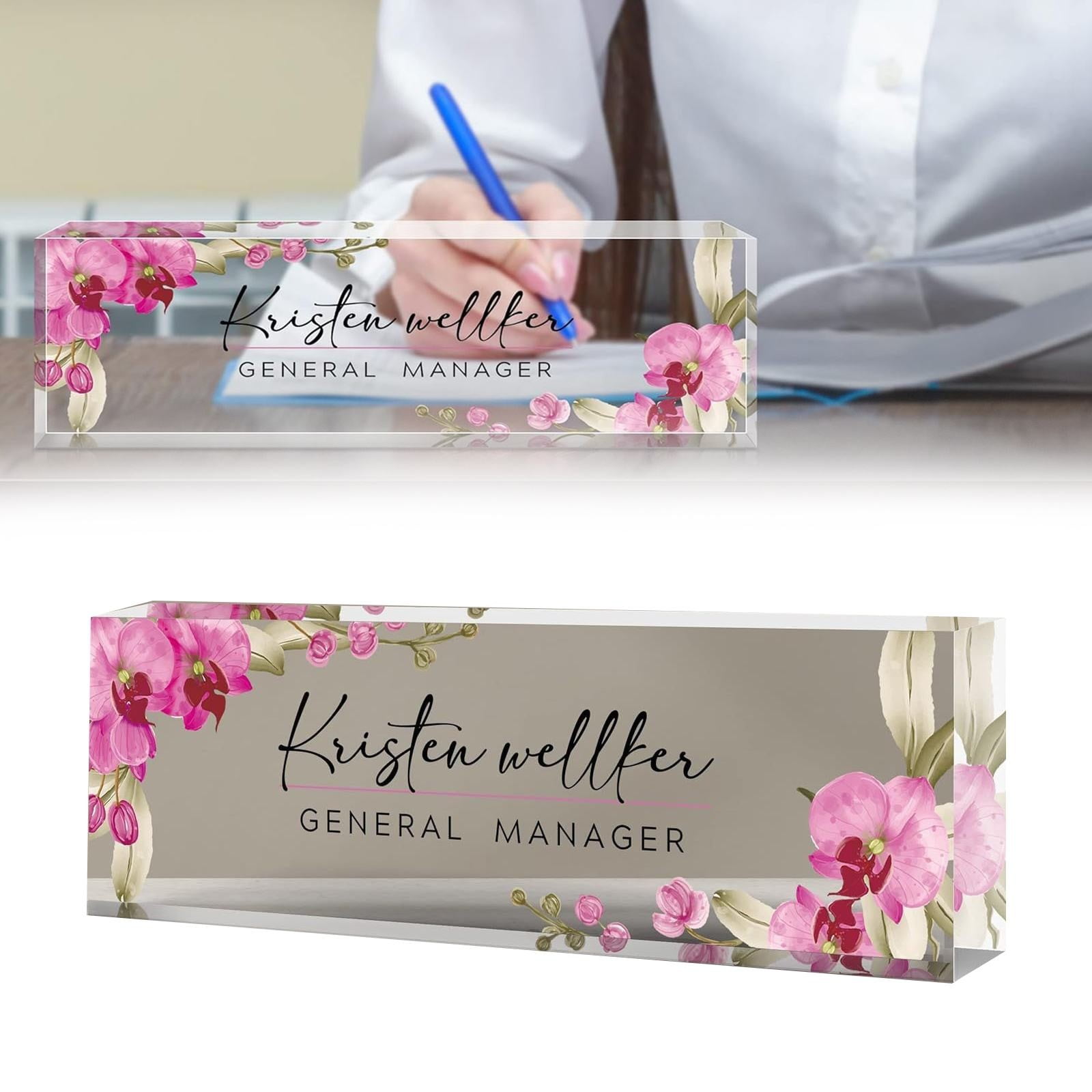 Ihgeha Mantle Decor Personalized Name Plate For Desk Custom Employee ...