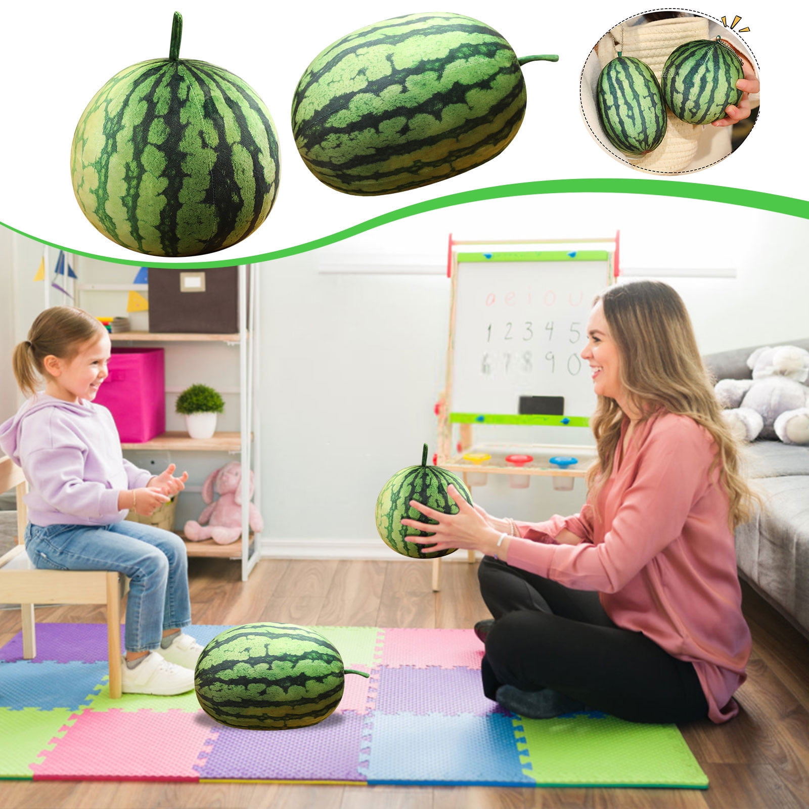 Ihhxba Watermelon Pillow Doll, Realistic Large Fruit Model Decor, Soft ...