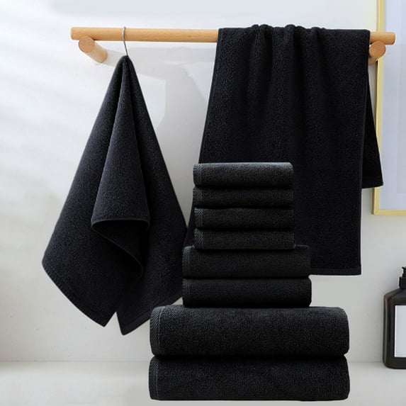 Ihhxva Bath Towel Set, Thick Soft Absorbent Towels, Black, for Bathroom ...