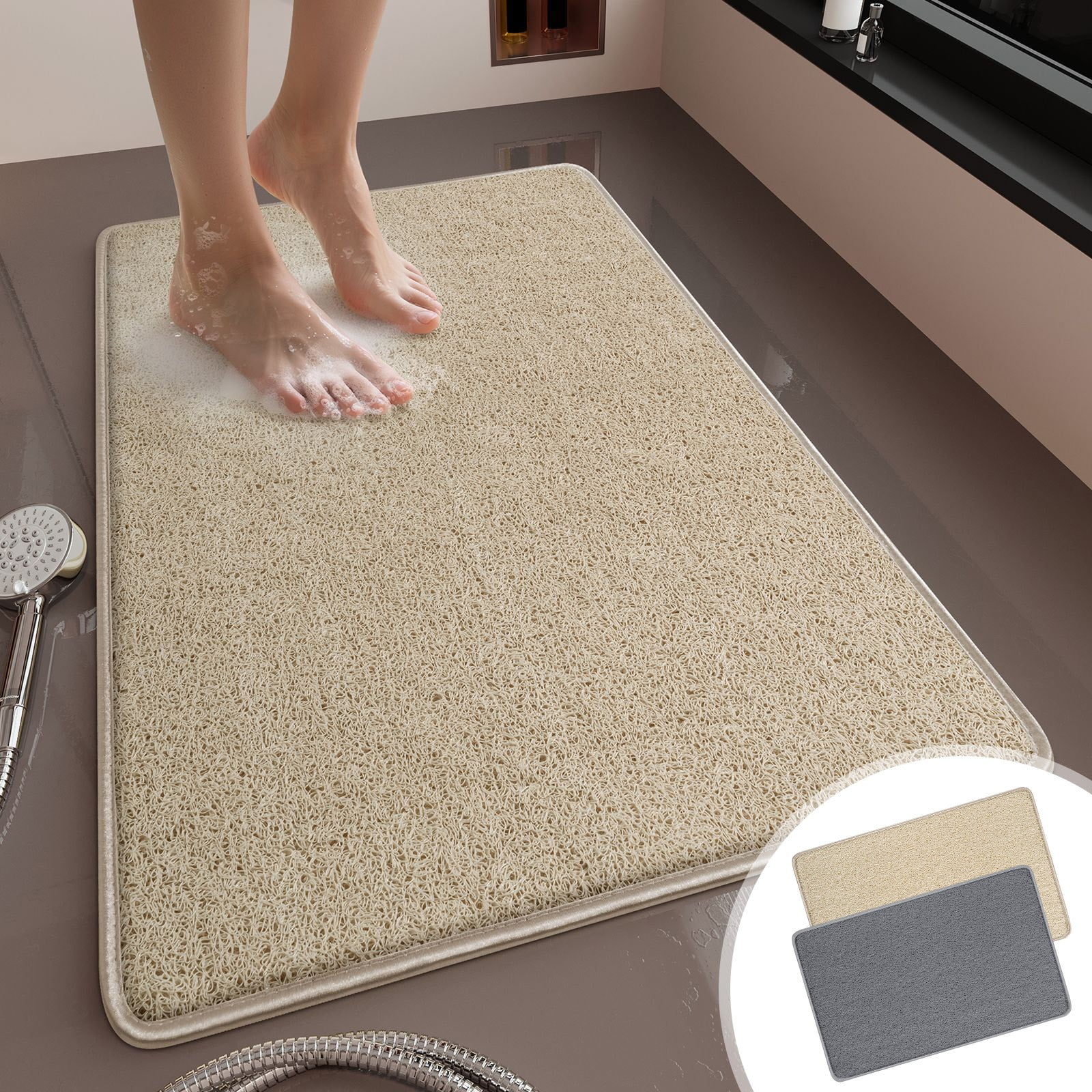 Ihhxva Bathroom Anti-slip Mat, Absorbent Floor Carpet for Shower ...