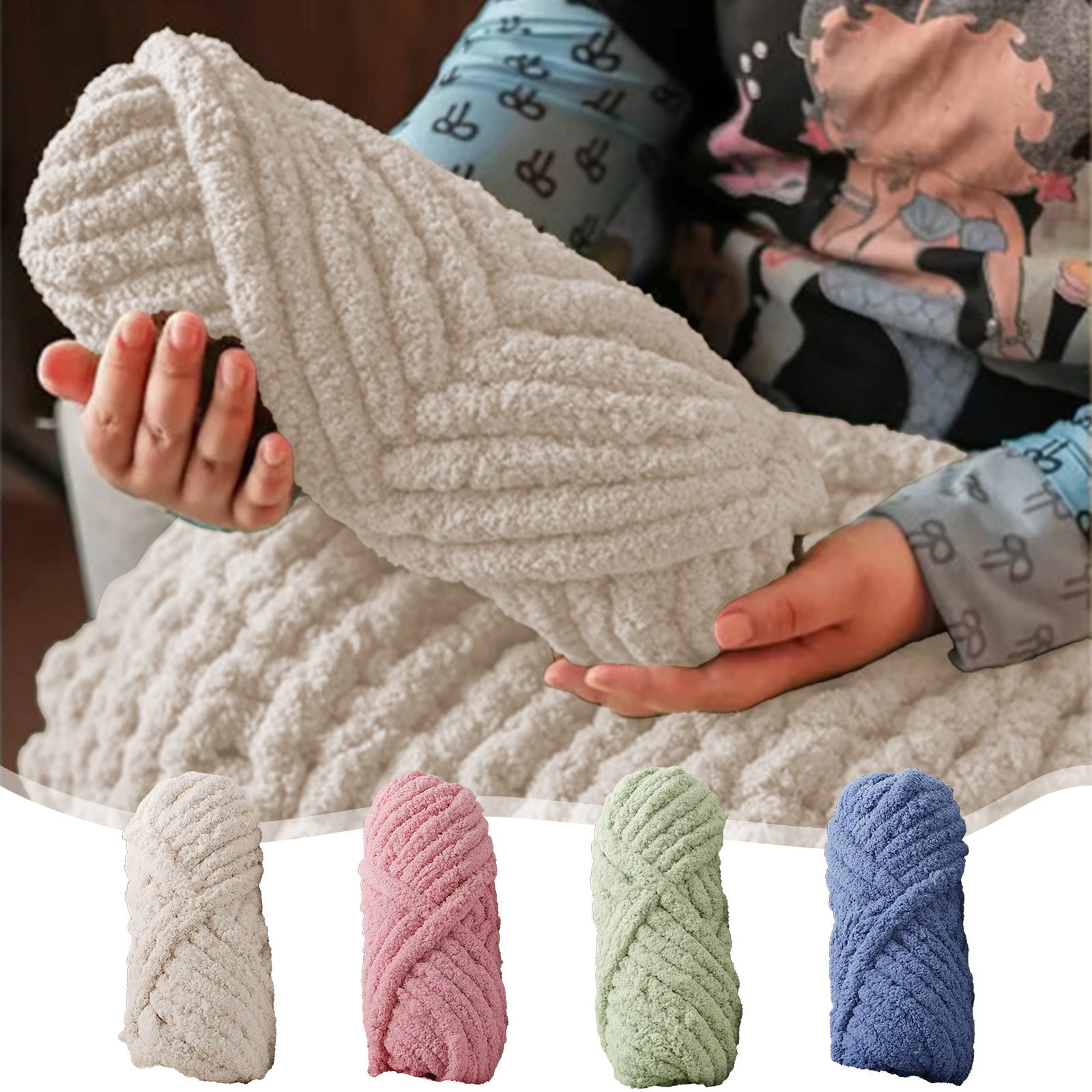 Ihhxva Chunky Yarn Balls, Single-strand Crochet Yarn for Slippers ...
