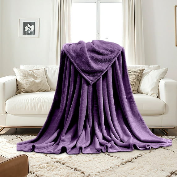 Ihhxva Flannel Bath Towet Blanket, Coral Fleece Blanket, Solid Color ...