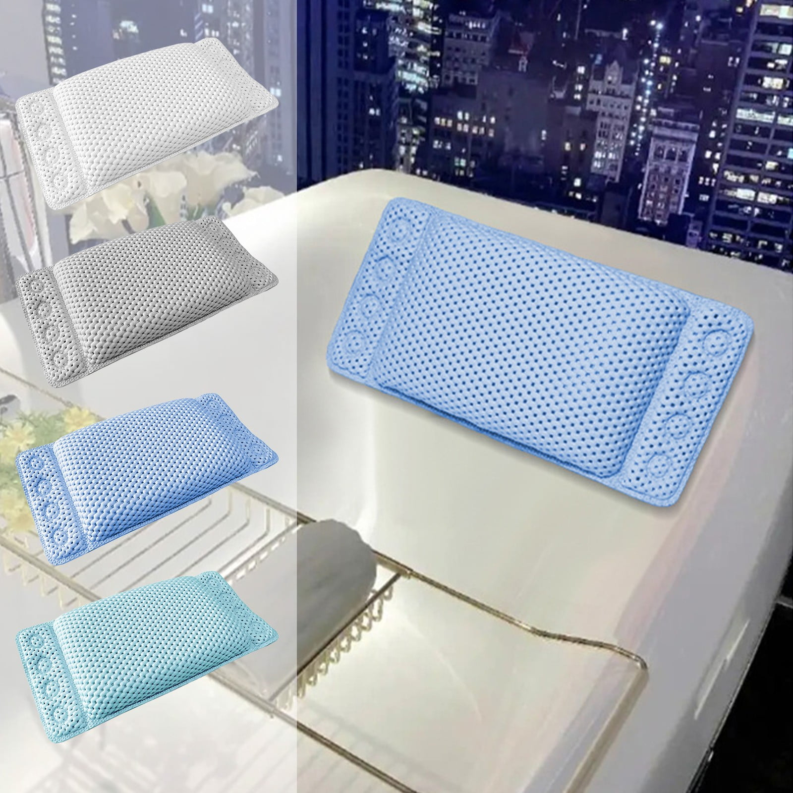 Ihhxva Foam Bathtub Pillow with Suction Cups, Pvc Material, Non-slip ...