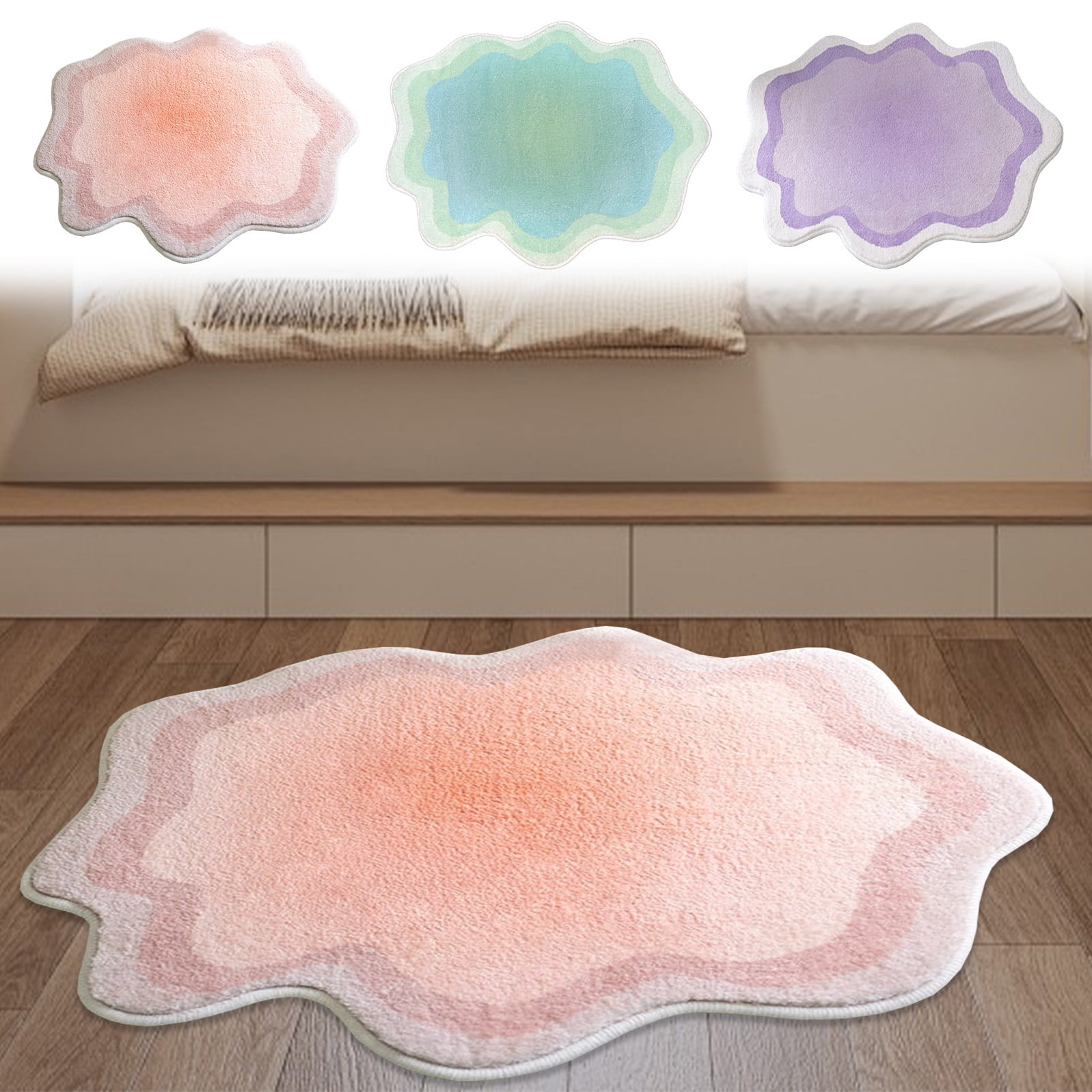 Ihhxva Gradient Color Non-slip Irregular Shaped Carpet, Green, for ...