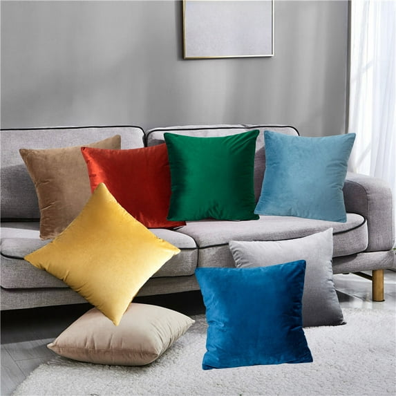 Ihhxva Linen Pillow Cushion, Velvet Sofa Cushion with Insert, Modern ...