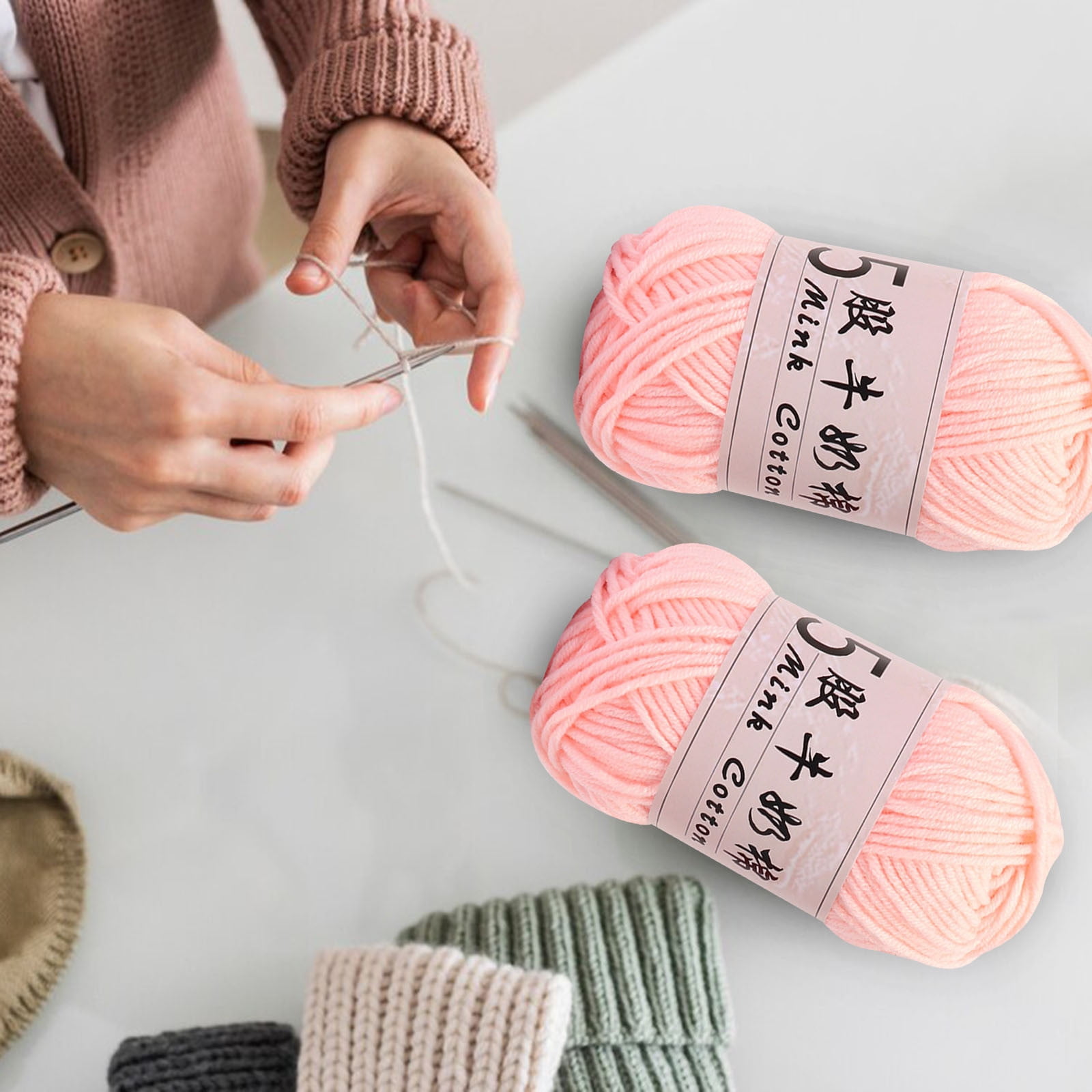 Ihhxva Milk Cotton Crochet Yarn, 5-ply Knitting Thread for Diy Dolls ...