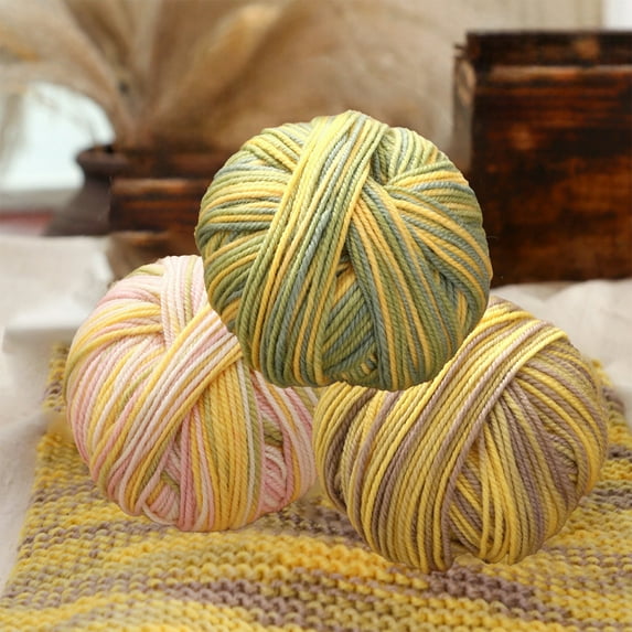 Ihhxva Milk Cotton Tie-dye Gradient Yarn Balls, Colorful Knitted Yarn ...