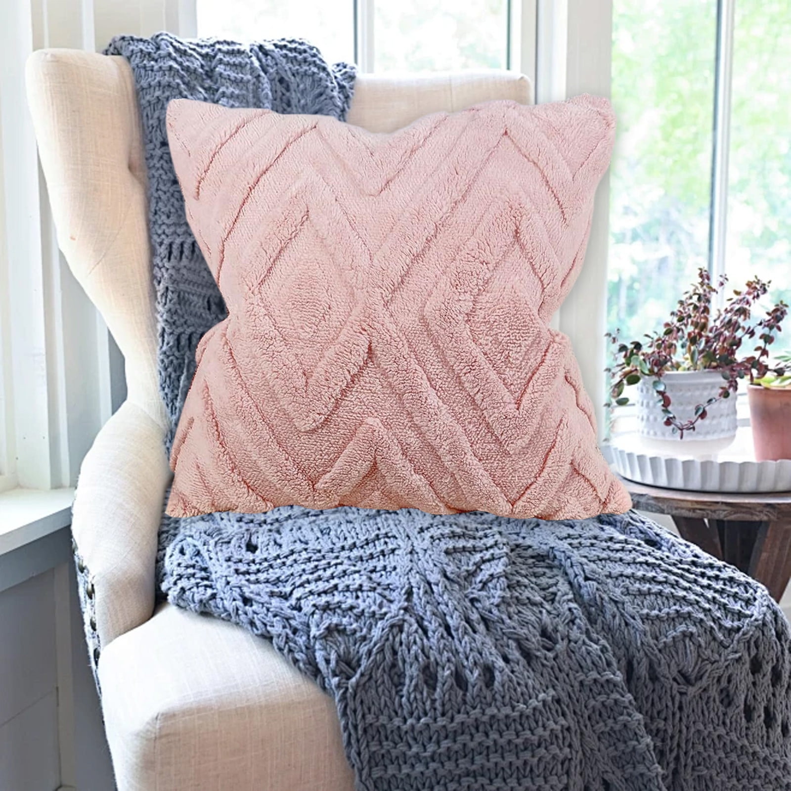 Ihhxva Pink Throw Pillowcases, Decorative Pillow Cover for Sofa, Living ...