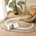 Ihhxva Rattan and Straw Rope Woven Oval Floor Mat, Decorative Striped ...