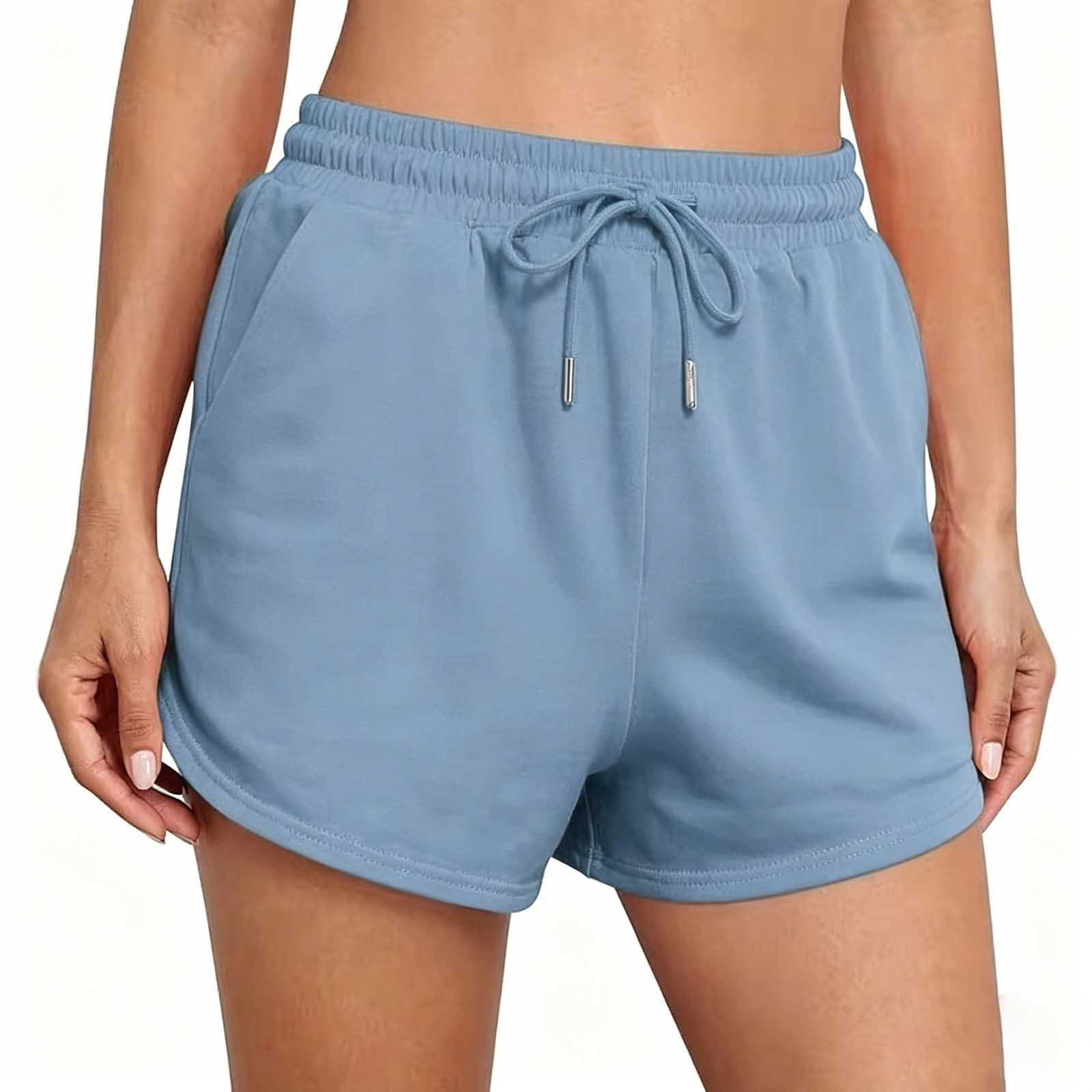 Ihhxva Running Shorts for Women Relaxed Fit Mid Rise Elastic Waist ...
