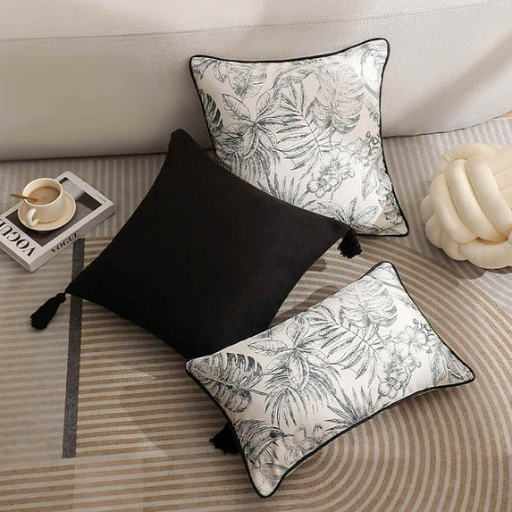 Ihhxva Tassel Cushion Pillowcase Sofa Throw Pillow, White, for Living ...