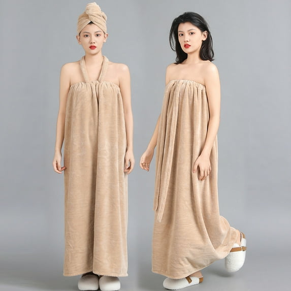 Ihhxva Towel Wrap for Women, Spa Soft Bathrobe, Lightweight Dry Wrap ...