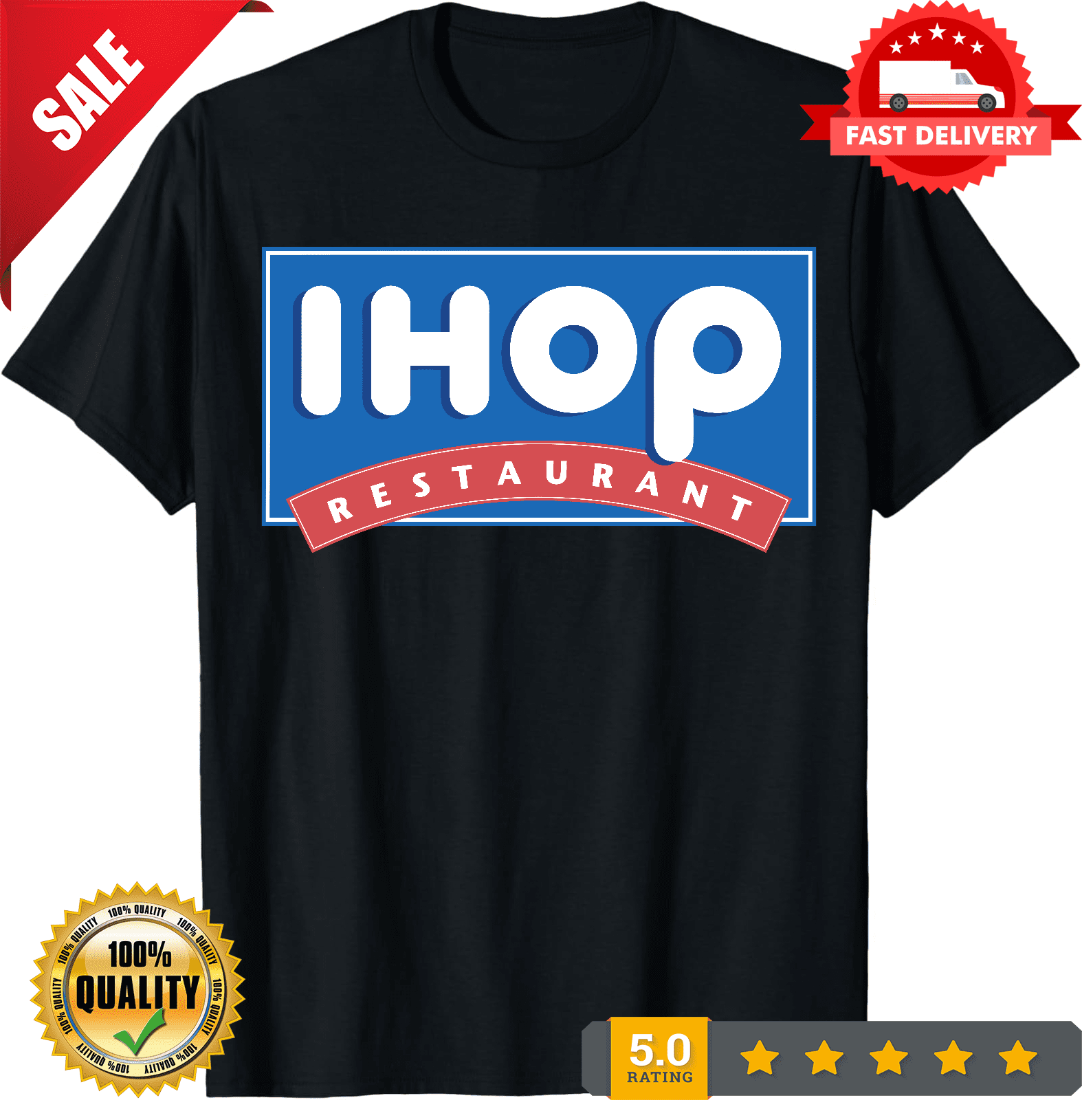 Ihop International House of Pancake Restaurant Men's Black S-5XL ...