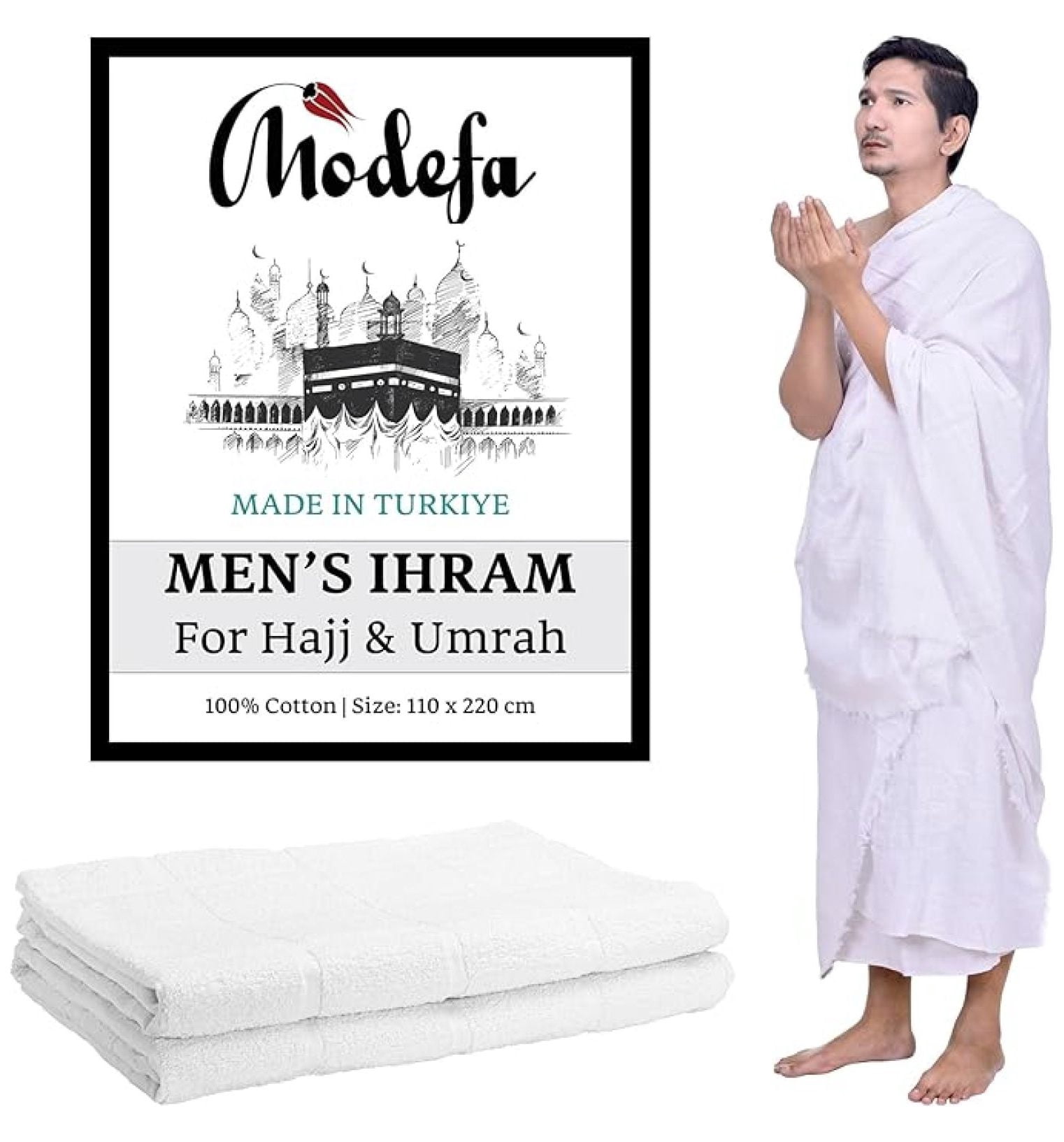 Ihram for Umrah Men Towel Set - Comfortable Unsewn Ahram Hajj for Men ...