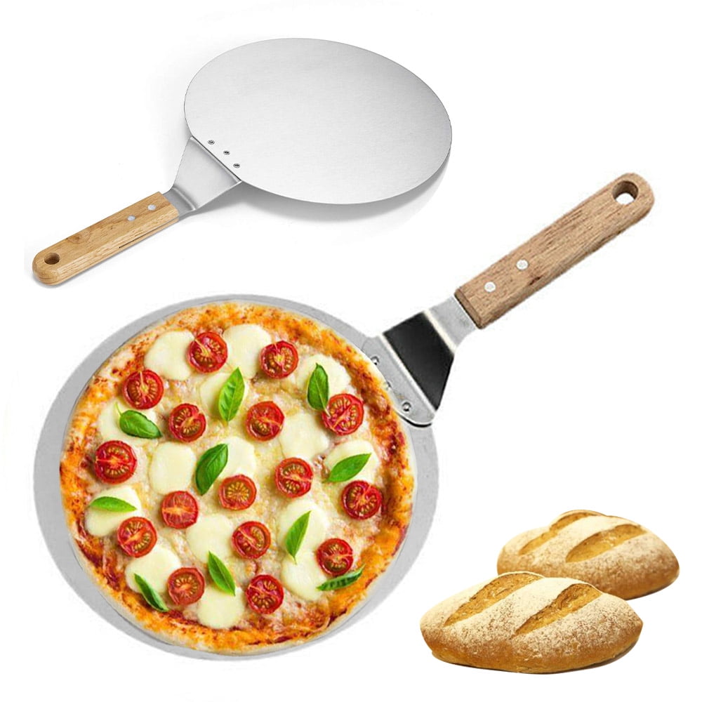 Ihvewuo 10 Inch Stainless Steel Pizza Peel Metal Round Pizza Paddle ...