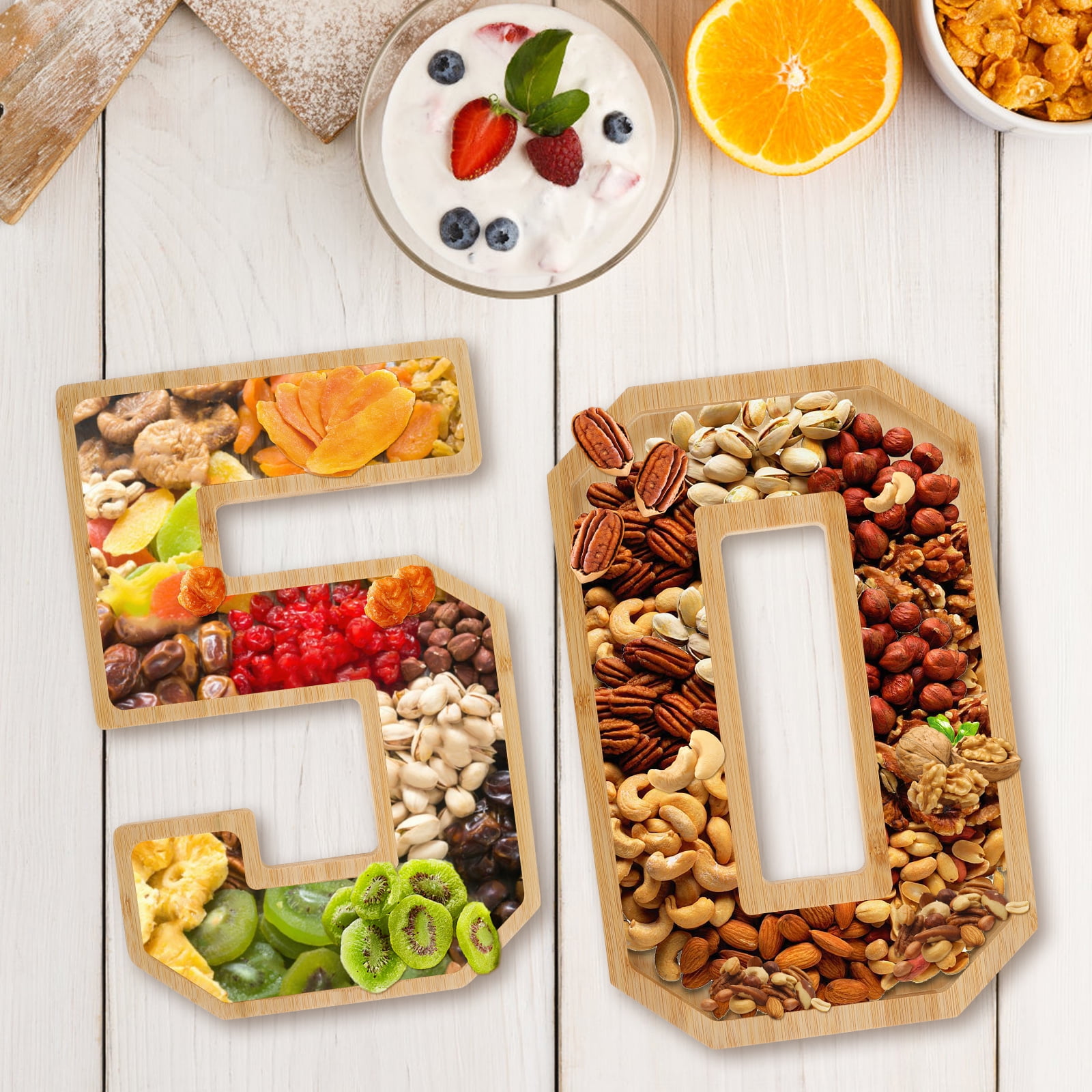 Ihvewuo 2Pcs Charcuterie Number Board Wood Cardboard Number Tray ...