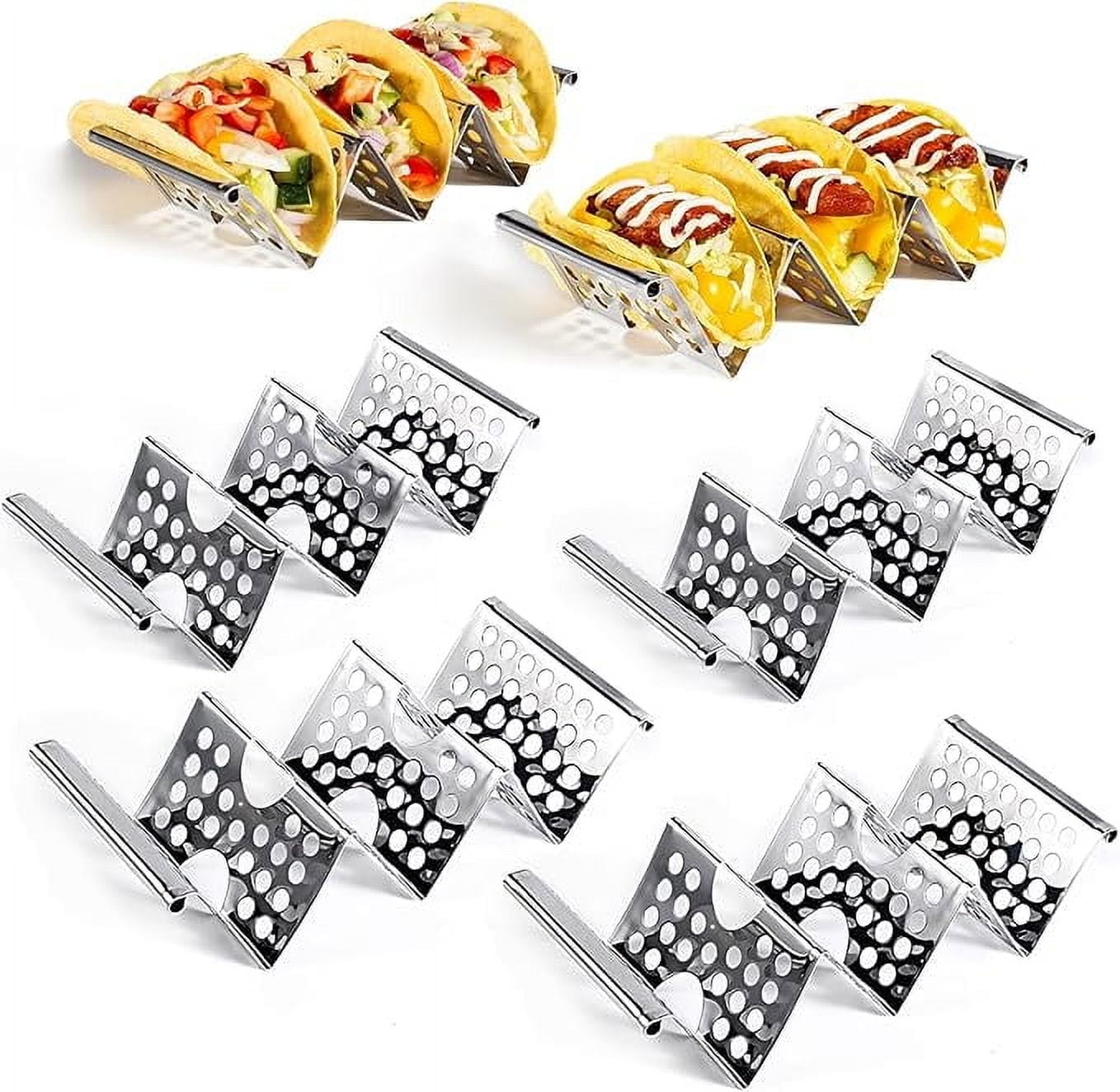 Ihvewuo 4Pcs Taco Holder Stainless Steel Taco Holder Stand Taco Rack ...