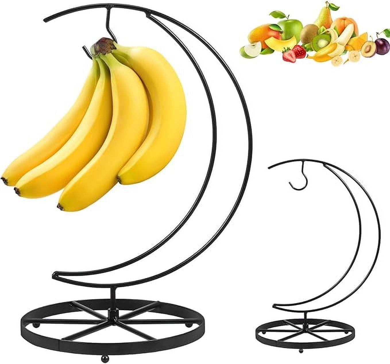 Ihvewuo Banana Rack with Hook Stable Metal Banana Holder with Wide Base ...