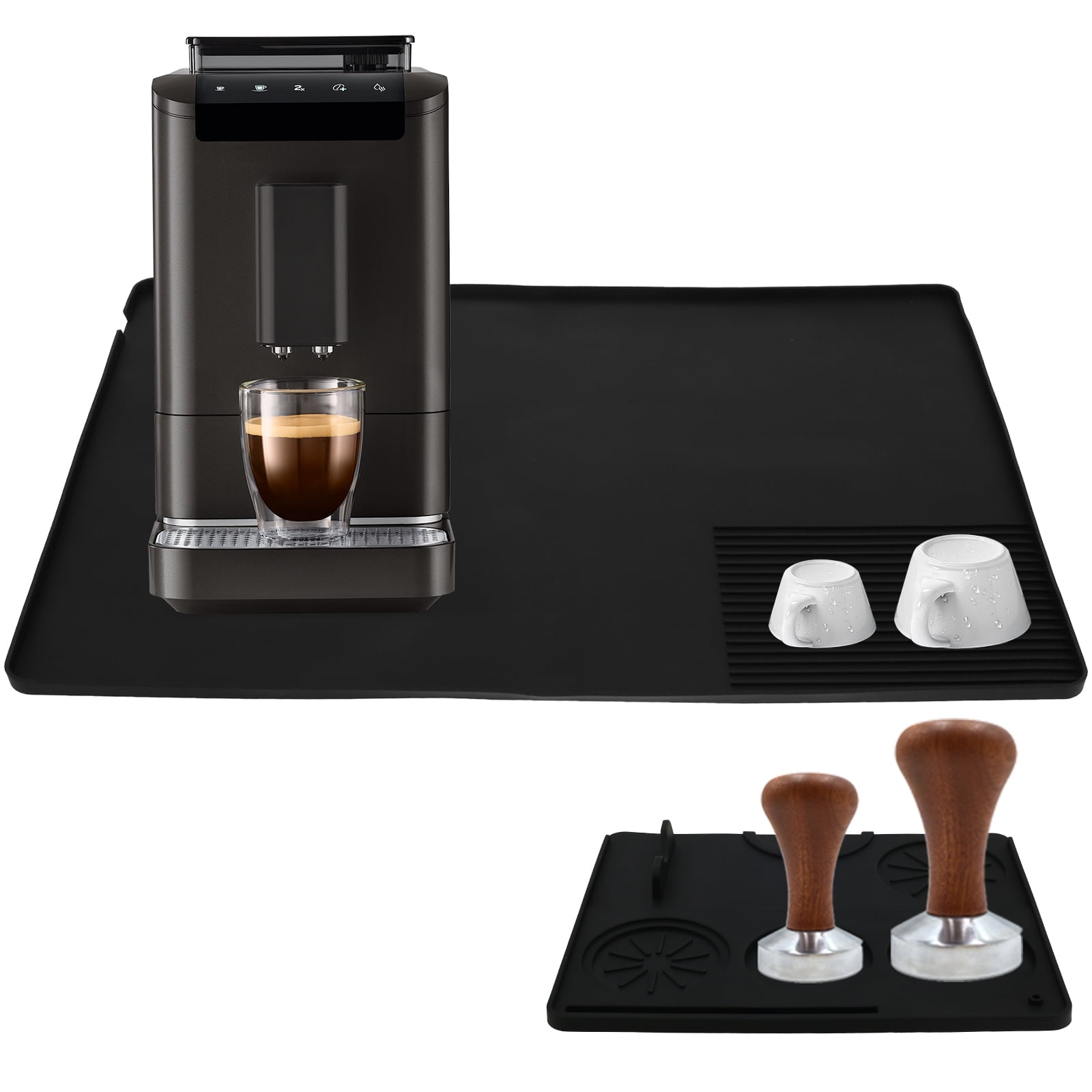 Ihvewuo Silicone Coffee Mat Compartmental Design Coffee Bar Mat ...