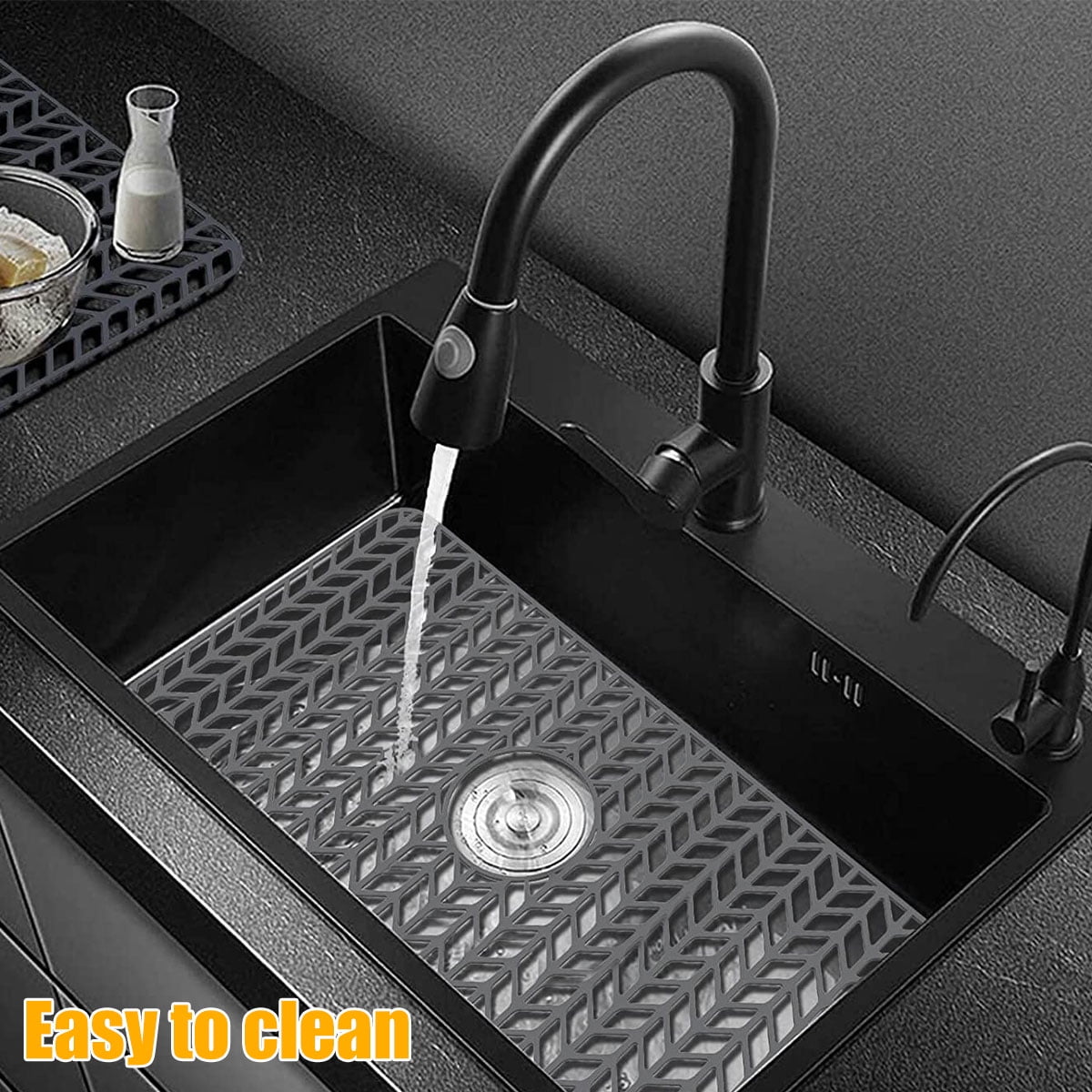 Ihvewuo Silicone Kitchen Sink Mat, 26×14 inch, Anti-Slip, Heat ...