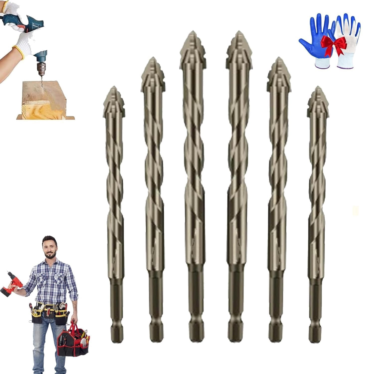 Iiteraryi New Four-Flute Sawtooth Eccentric Drill Bit Set, Four-Flute ...
