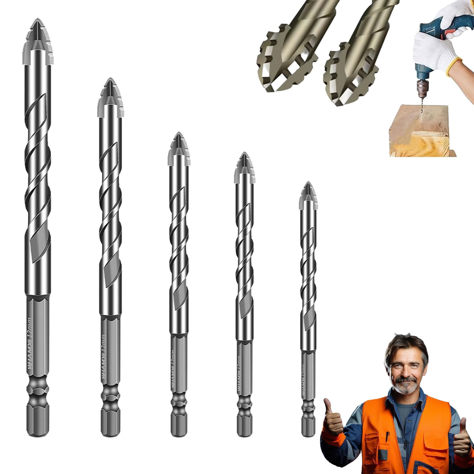Iiteraryi New Four-Flute Sawtooth Eccentric Drill Bit Set, High ...
