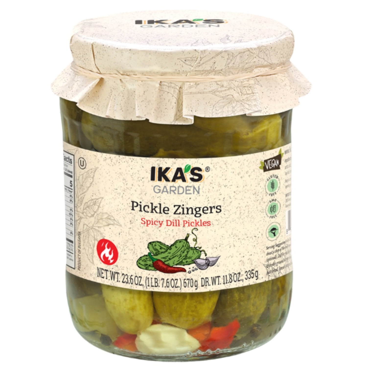 Ika's Garden Pickle Zingers Spicy Dill Pickles - 670g - Walmart.com