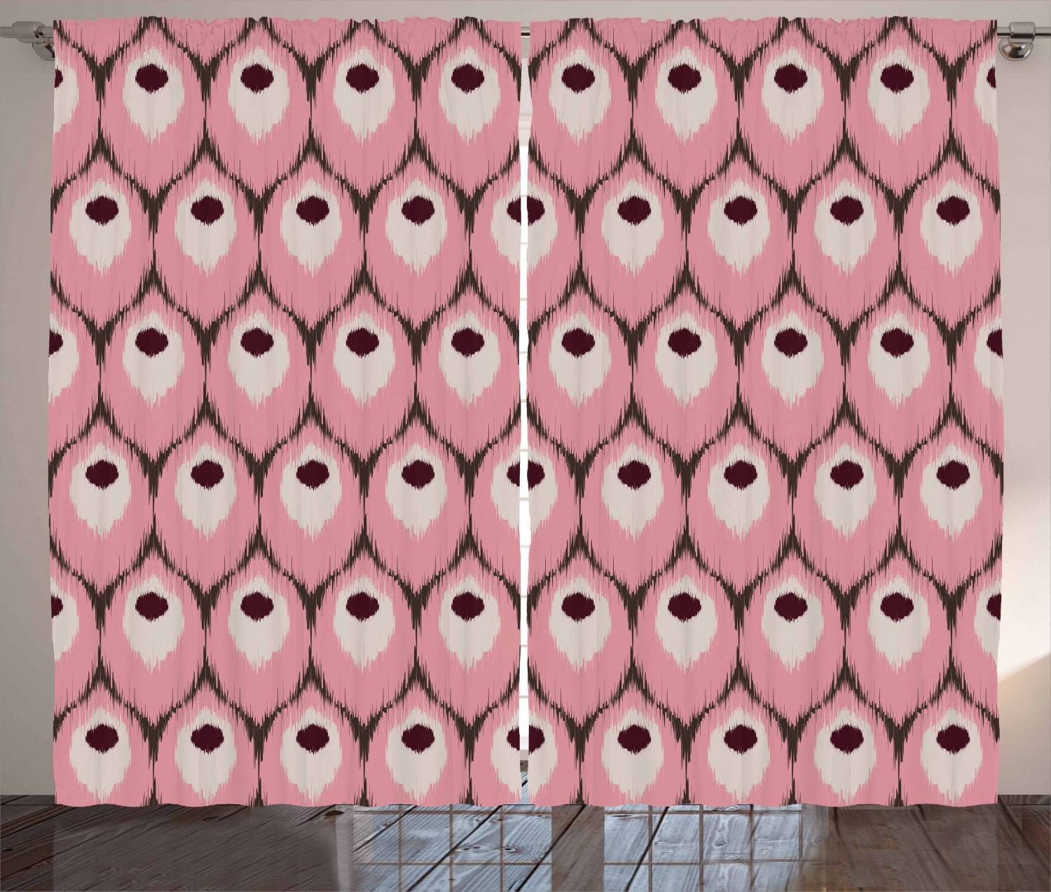 Ikat Curtains 2 Panels Set, Repeating Motifs from Indonesia Culture ...
