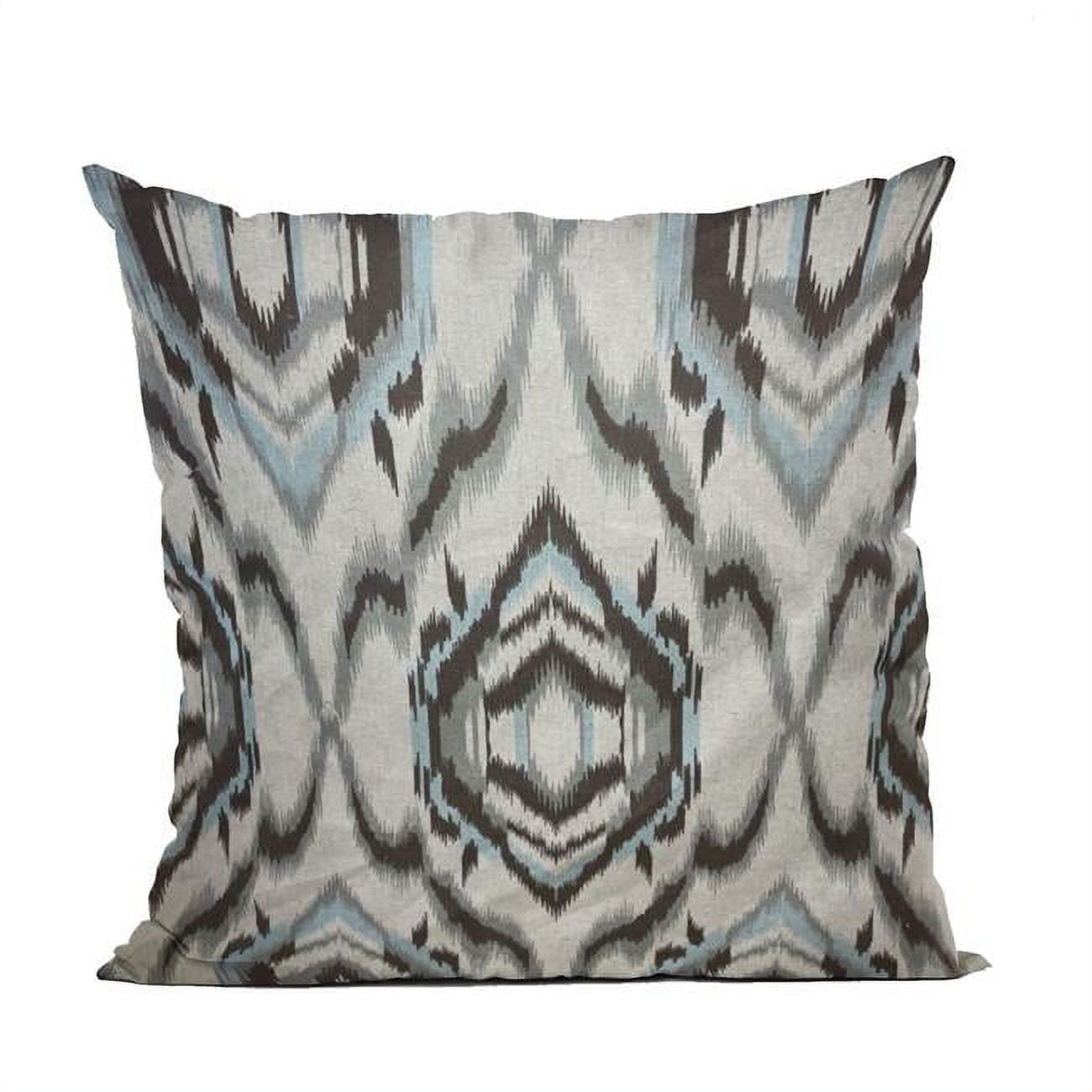 Ikat Dream Blue, Black & Cream Handmade Luxury Pillow - 20 x 26 in ...