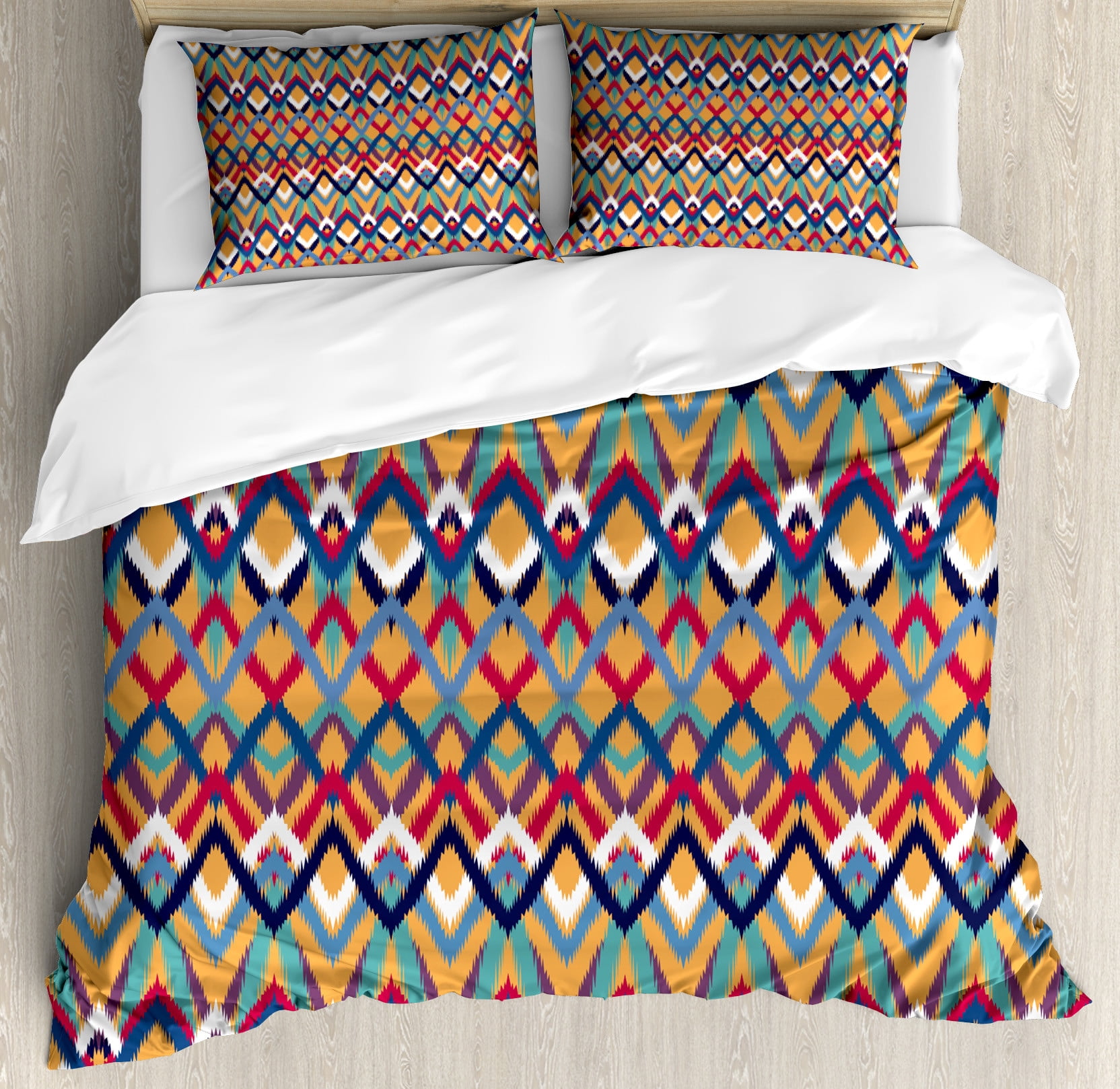 Ikat Duvet Cover Set, Back Strapped Native Ceremonial Type Ikat ...