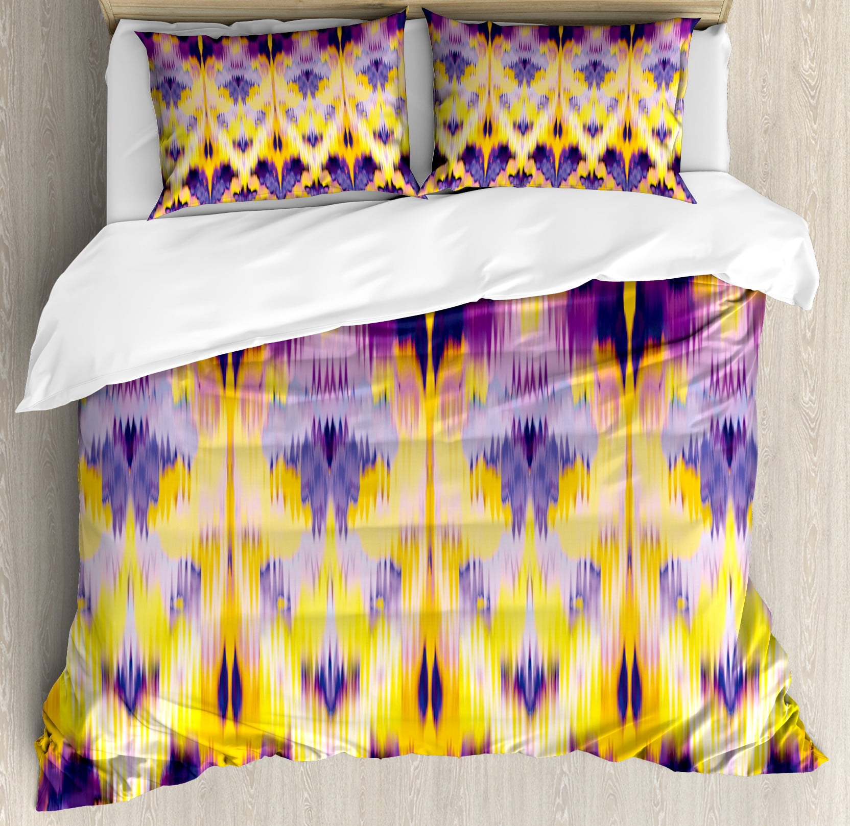 Ikat Duvet Cover Set, Ikat Pattern Dyeing Effect Illustration Resist of ...