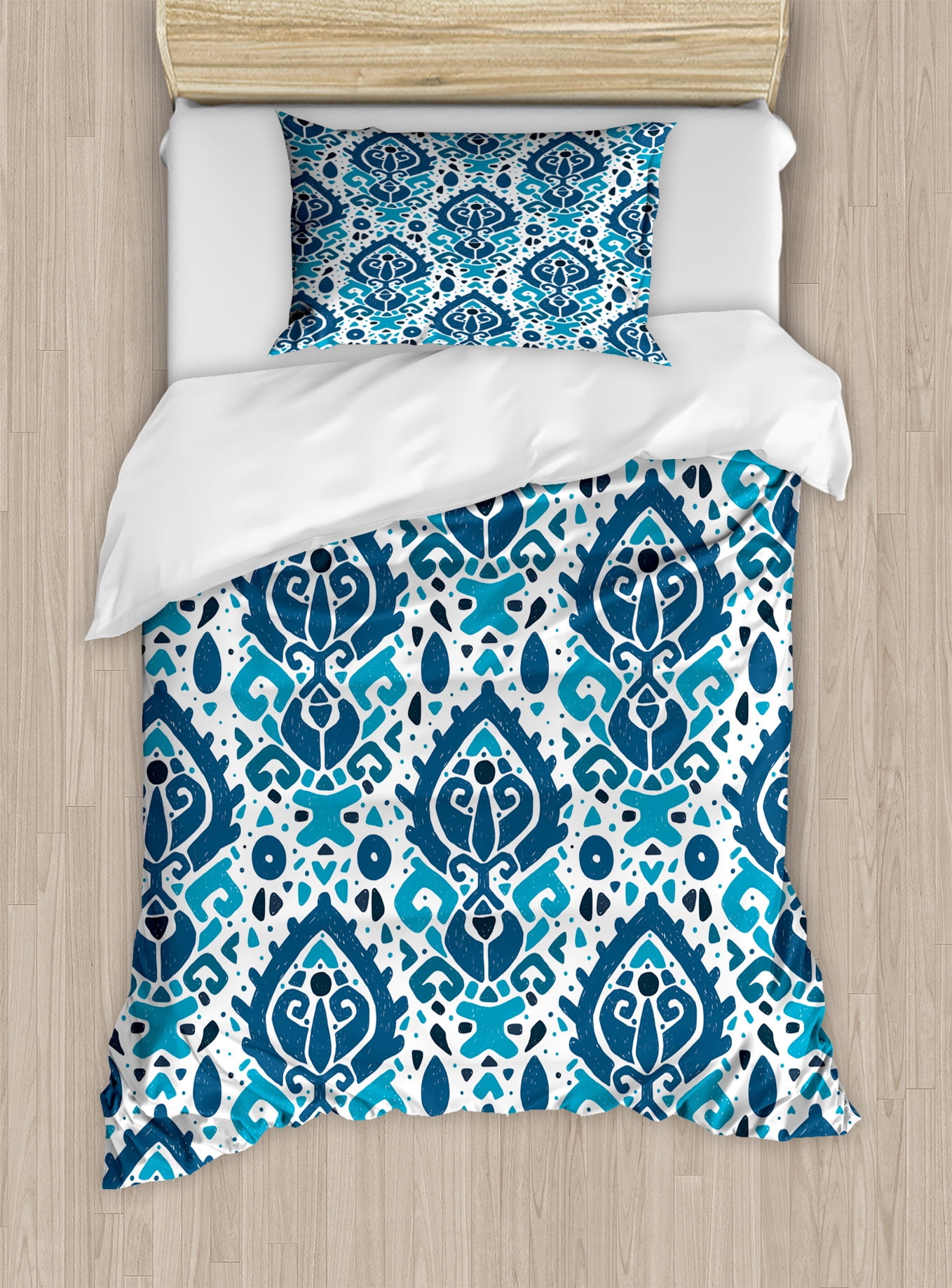 Ikat Duvet Cover Set, Tribal Inspired Motifs in Aztec Style Folklore ...