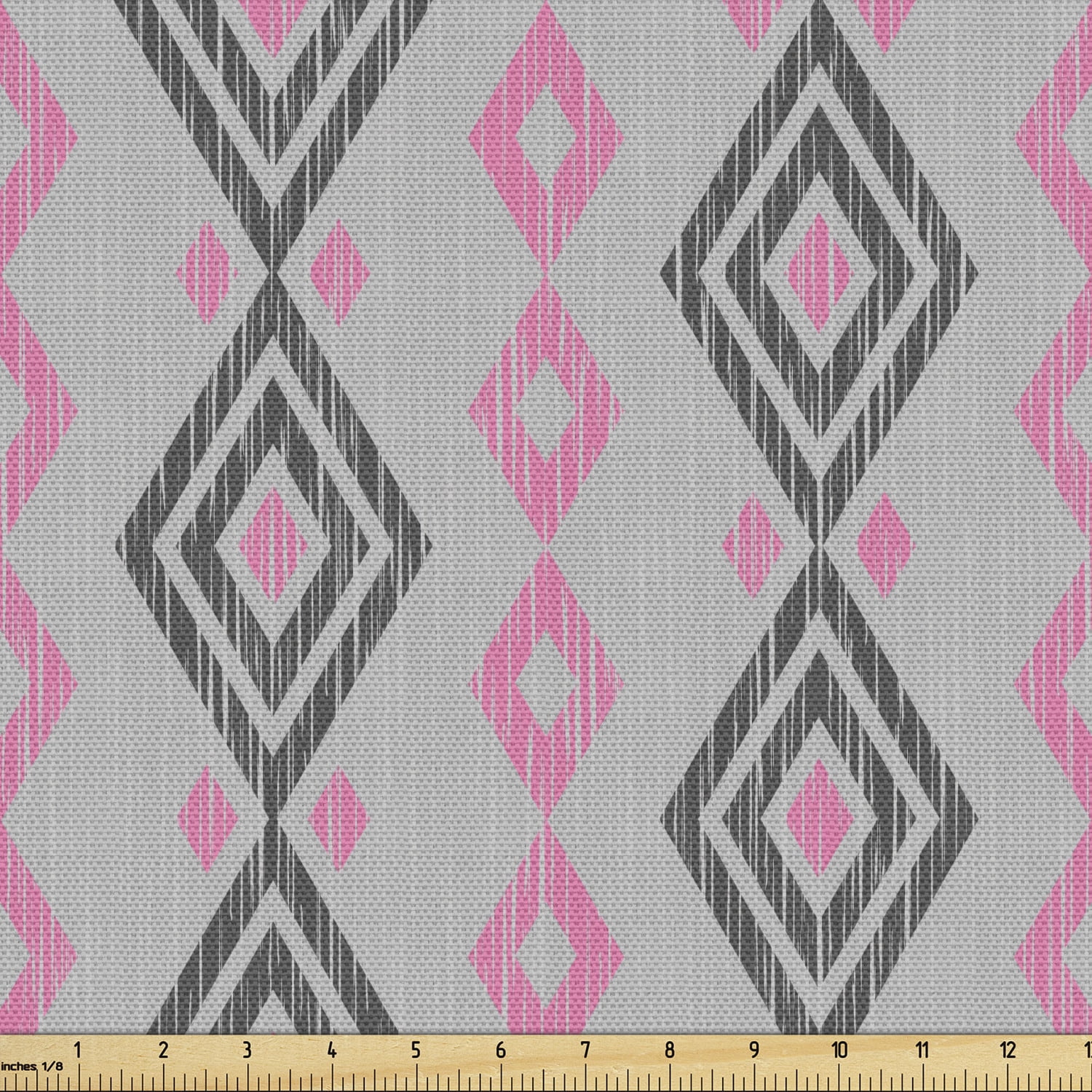 Ikat Fabric by the Yard, Bohemian Funky Geometric Retro Pastel Pattern ...