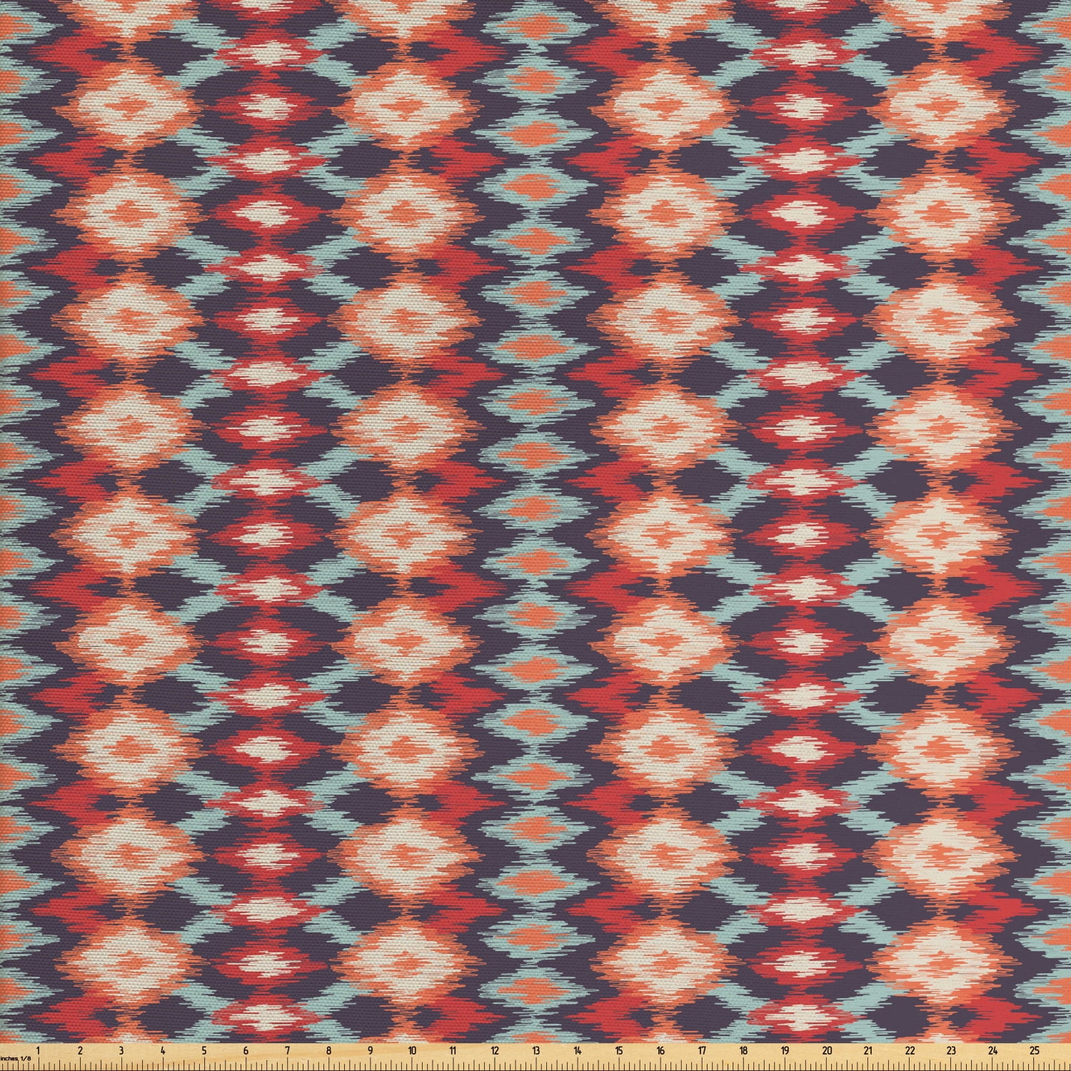 Ambesonne Ikat Fabric by the Yard Upholstery, Indigenous Pattern, 10 ...
