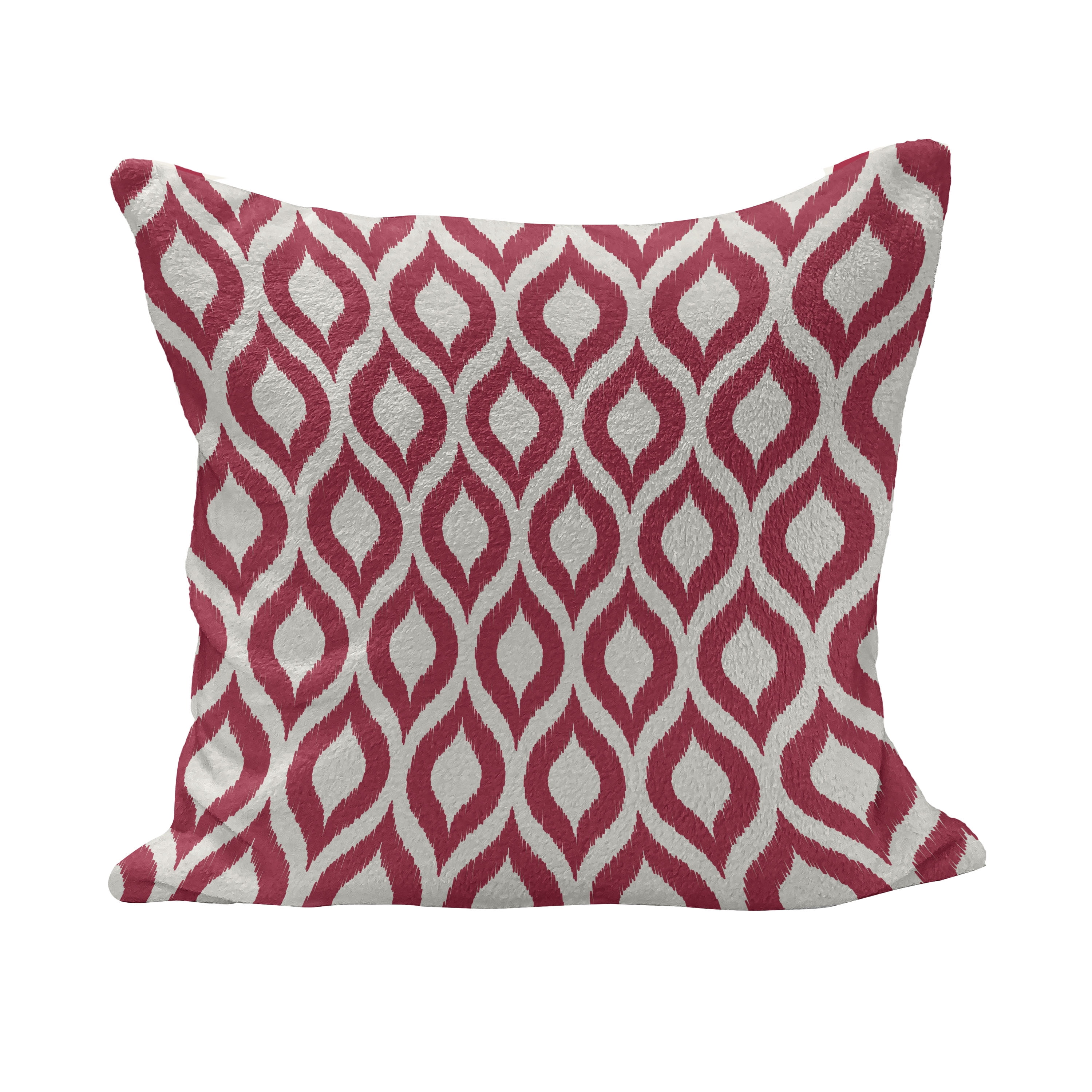 Ikat Fluffy Throw Pillow Cushion Cover, Geometric Illustration Curved ...