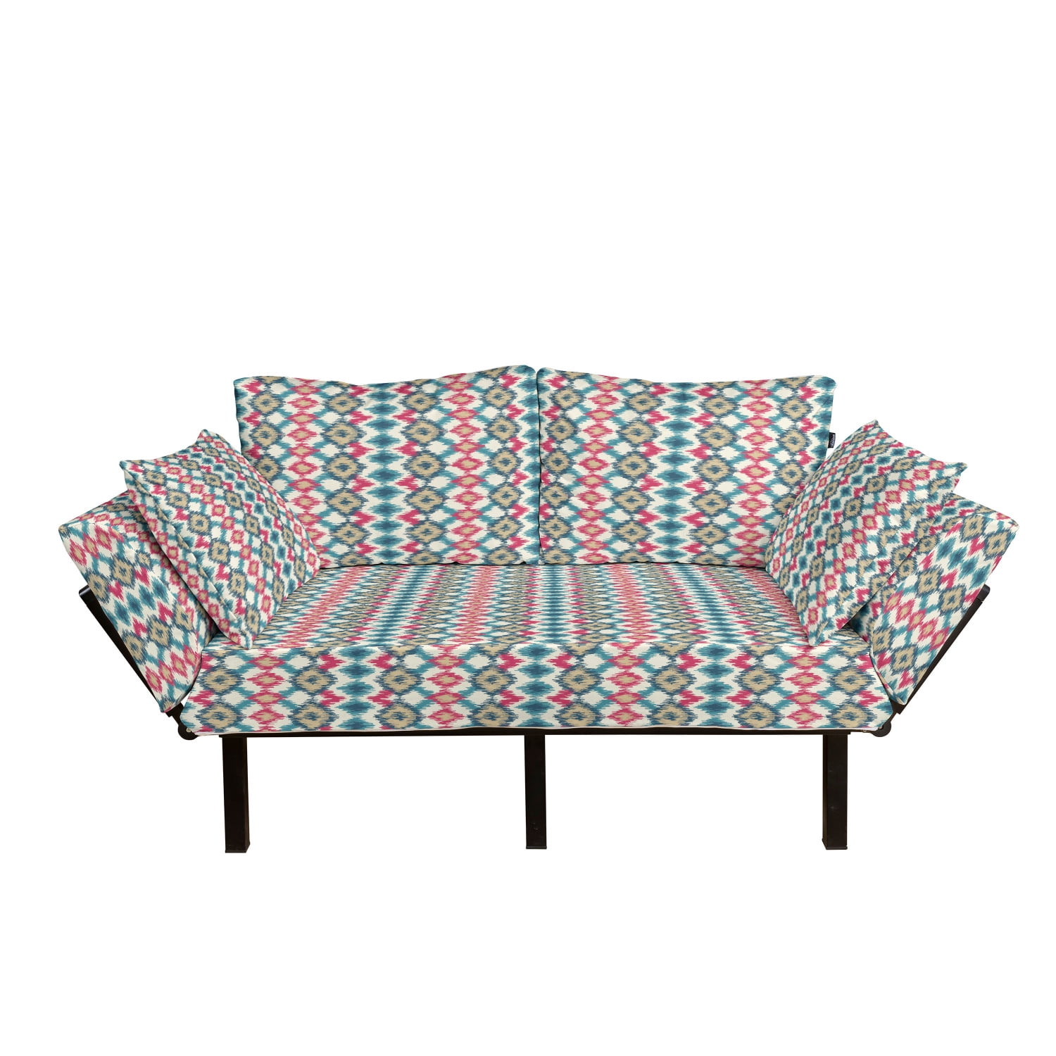 Ikat Futon Couch, Cultures Theme Mexican Aztec Motifs with Geometrical ...