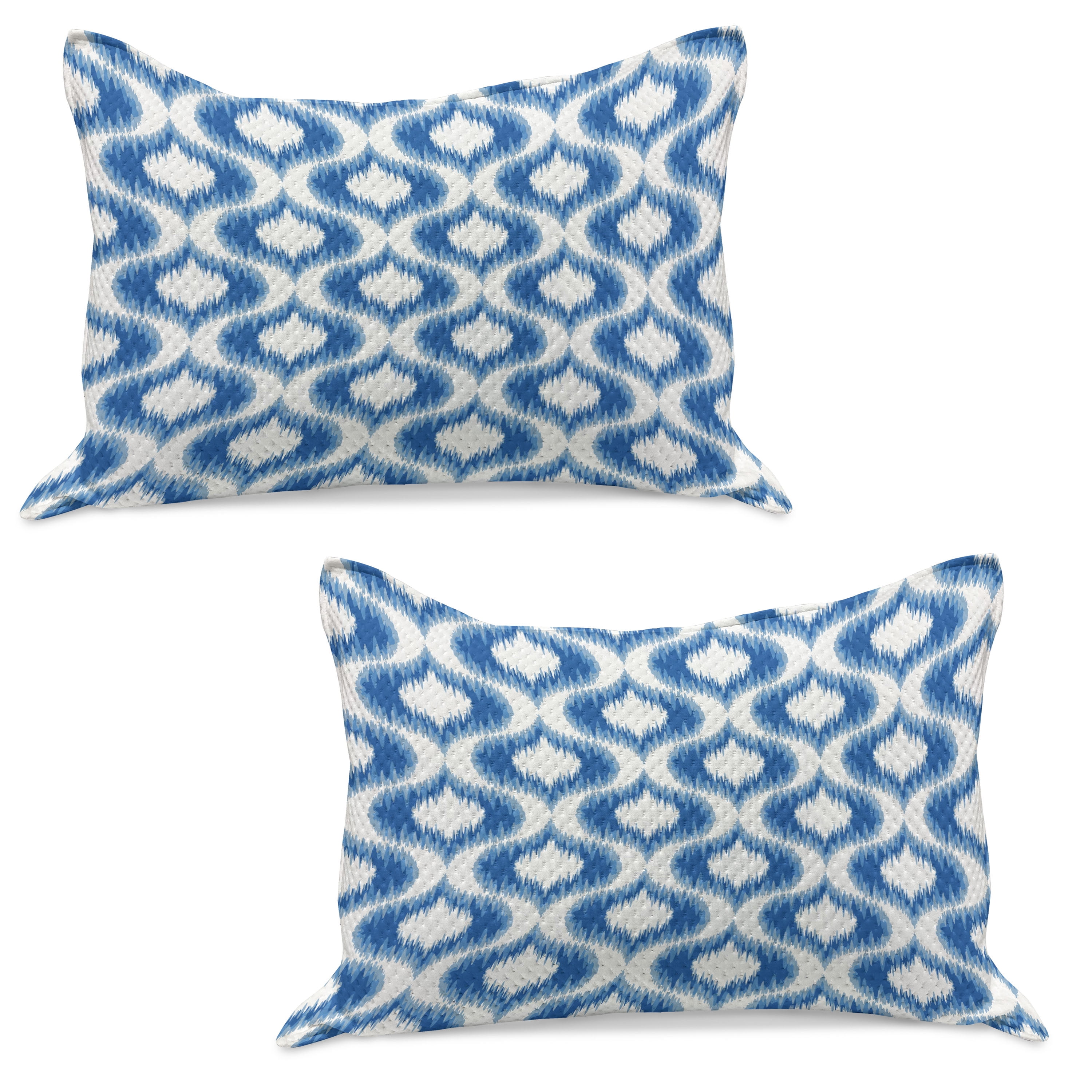 Ikat Knitted Quilt Pillowcover Set of 2, Ikat Damask Linked Motifs ...