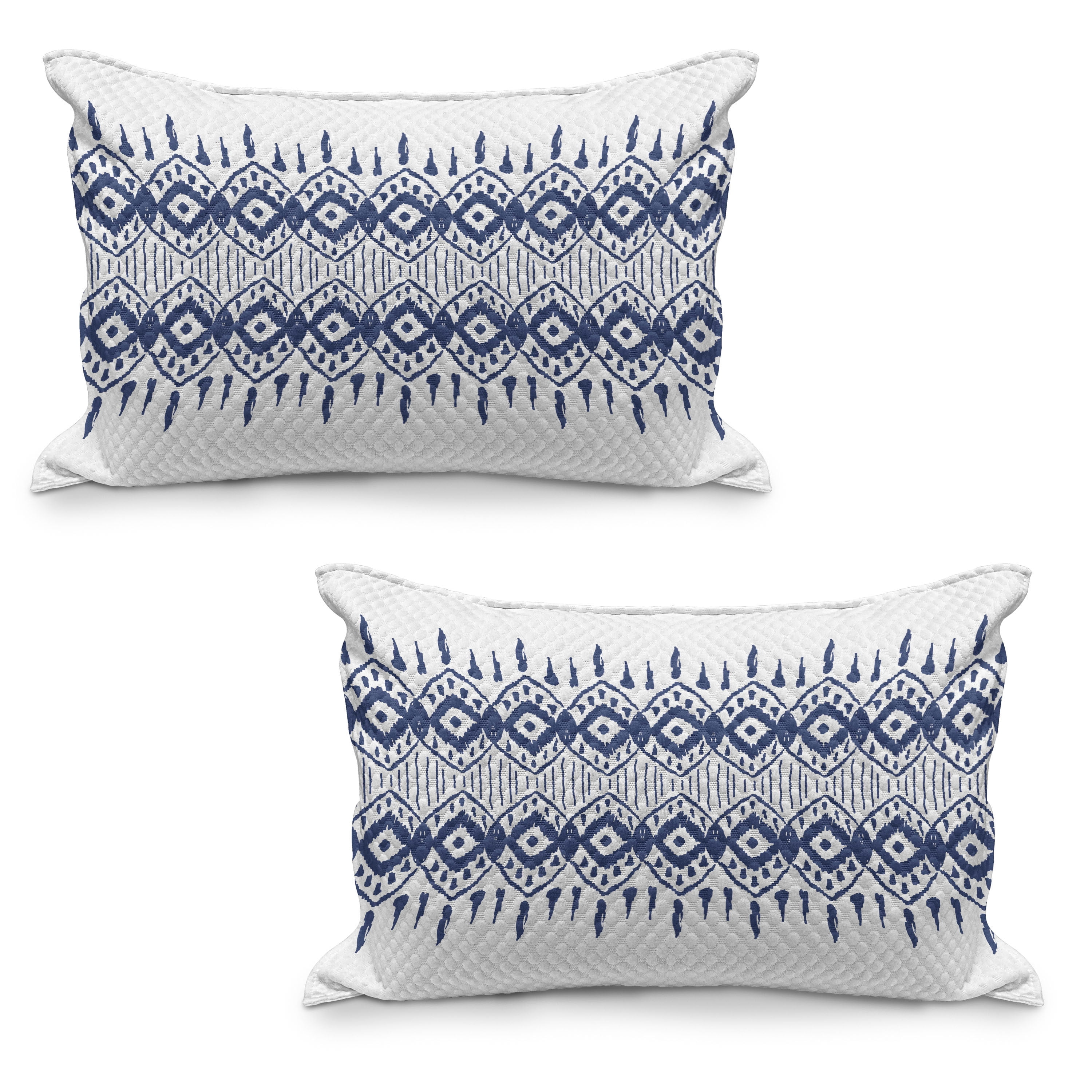 Ikat Quilted Pillowcover Set of 2, Traditional Design Borders Art ...