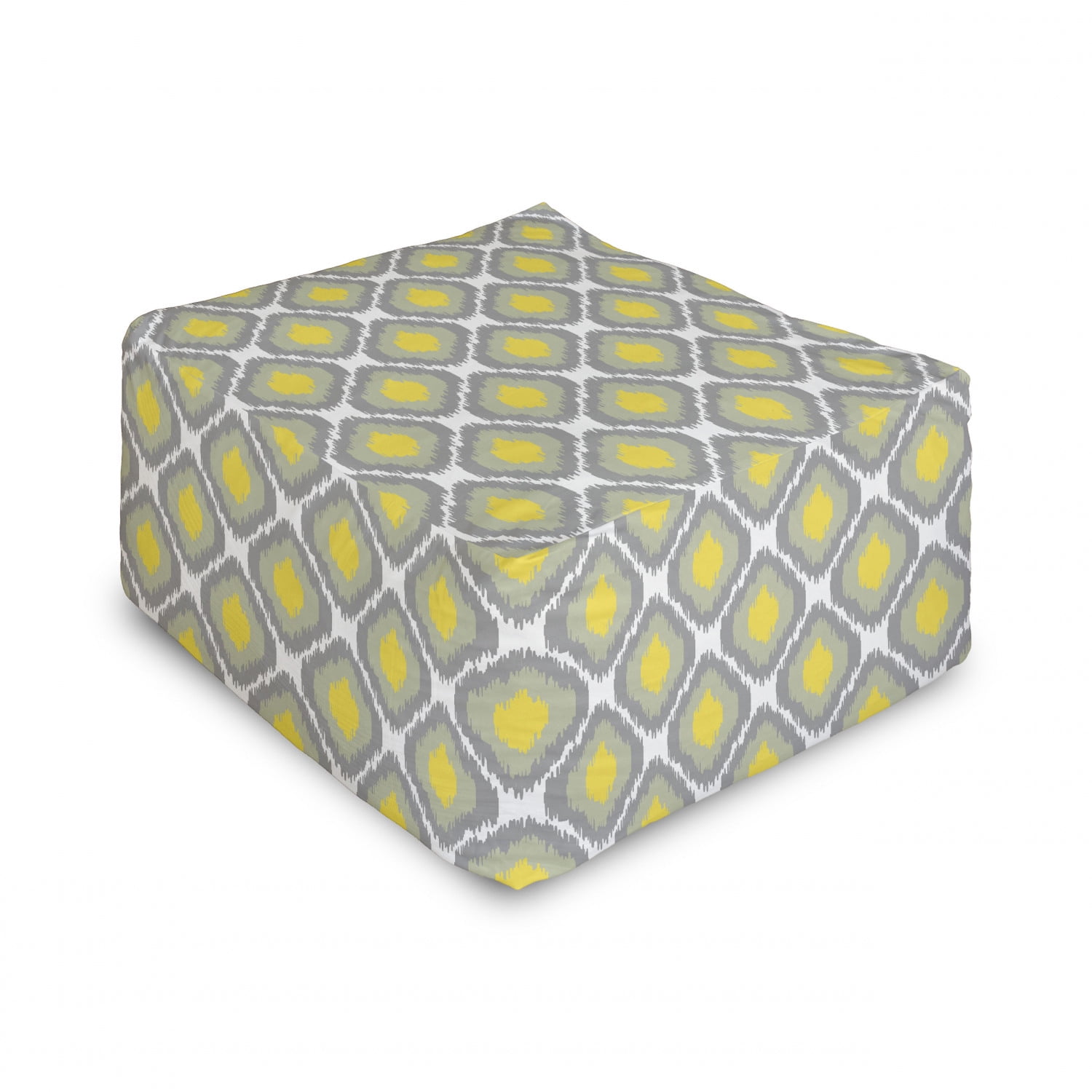 Ikat Rectangle Pouf, Repeating Ikat Shapes Tied into Bundles Old Form ...