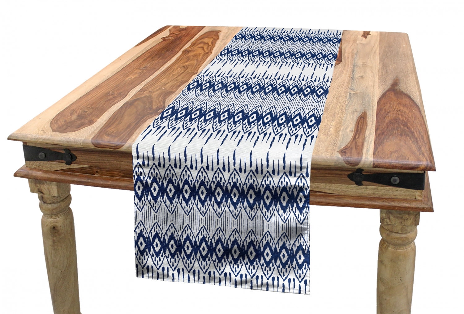 Ikat Table Runner, Traditional Design Borders Art Geometrical Motifs ...